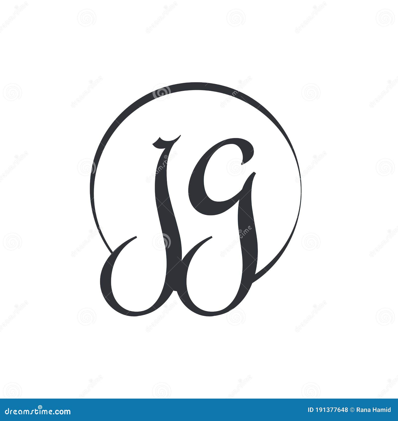 Creative Letter JG Logo Design Vector Template. Initial Linked Letter ...