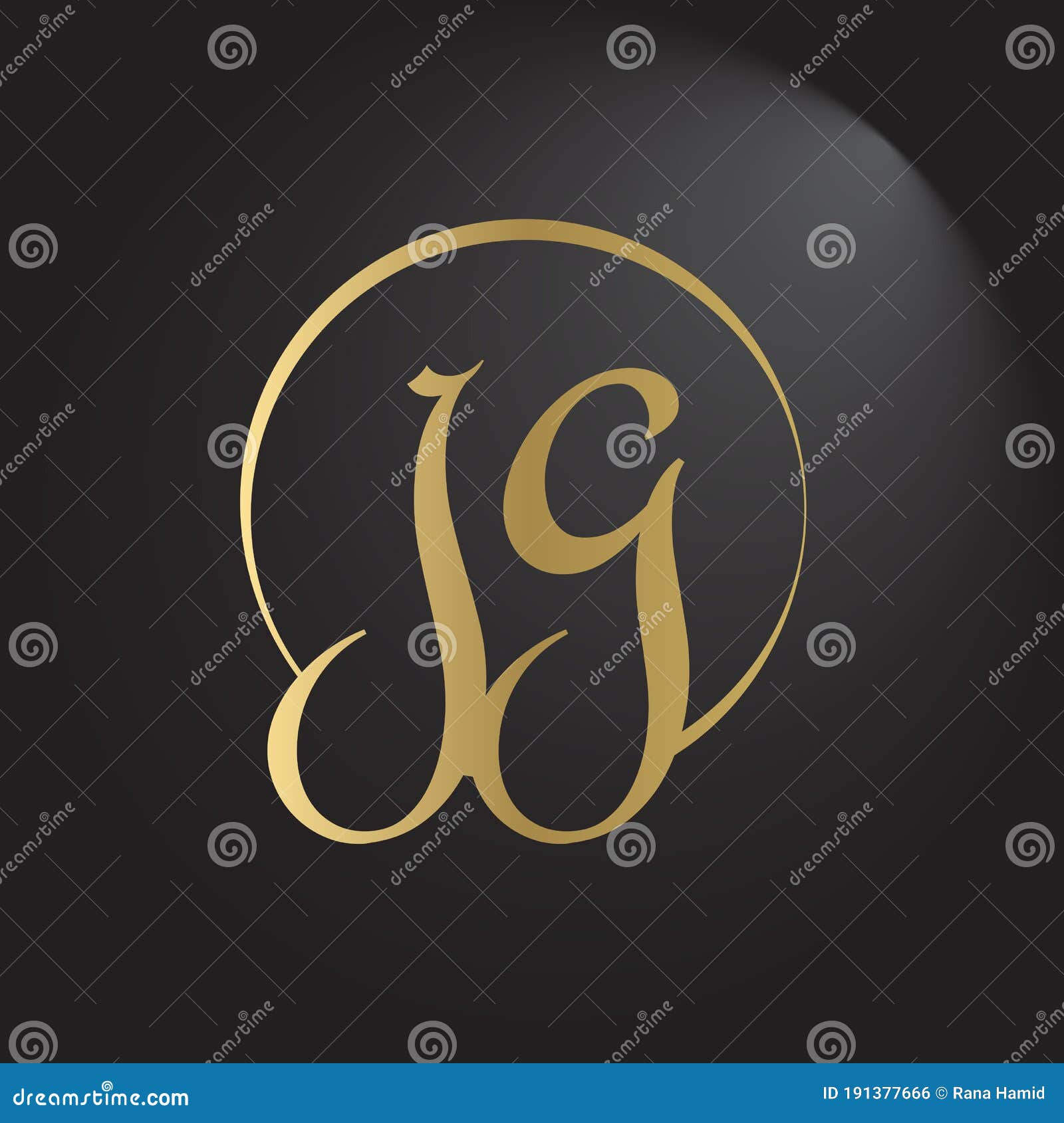 Creative Letter JG Logo Design Vector Template. Initial Linked Letter ...