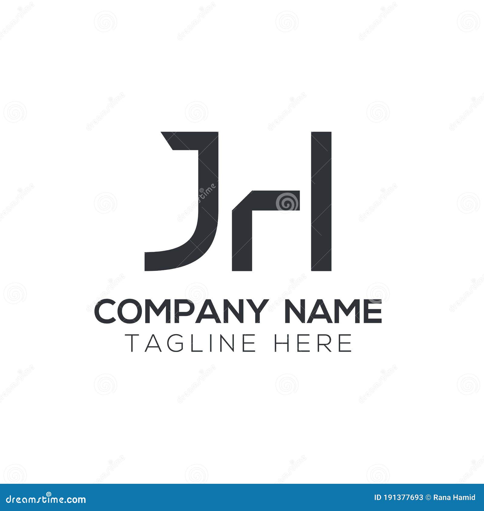 Creative Letter JH Logo Design Vector Template. Initial Linked Letter ...
