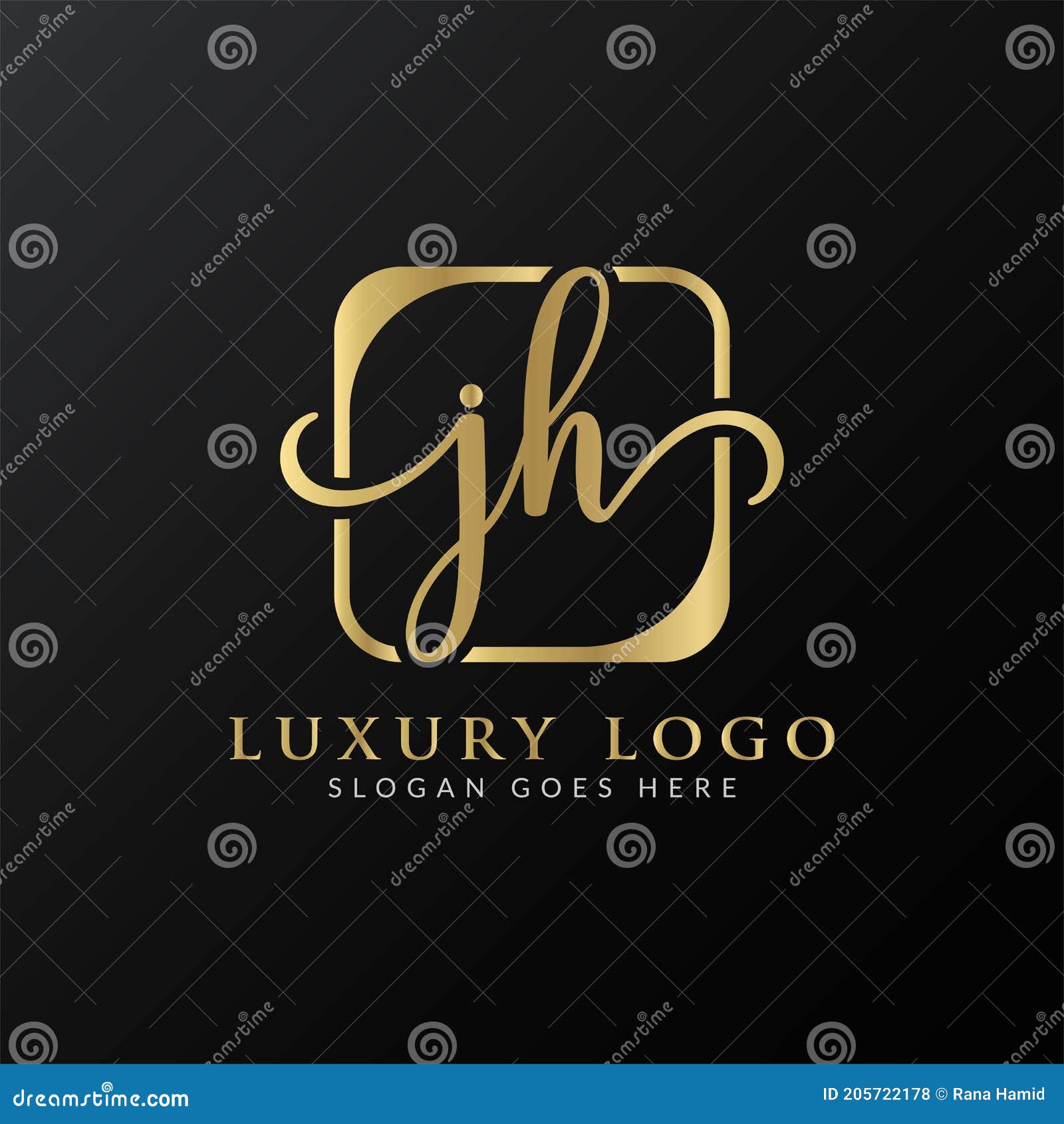 Creative Letter JH Logo Design Vector Template. Initial Luxury Letter ...