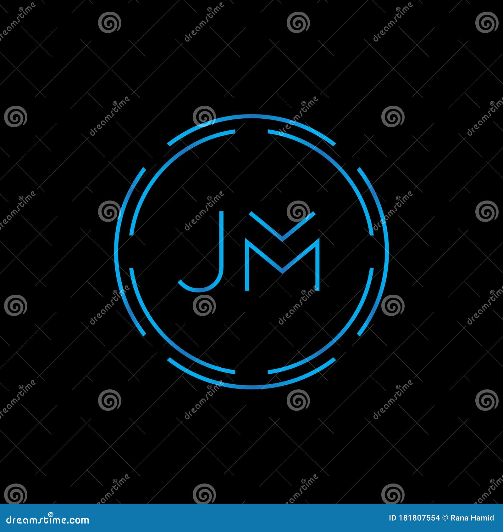 Creative Letter JM Logo Design Vector Template. Digital Linked Letter ...