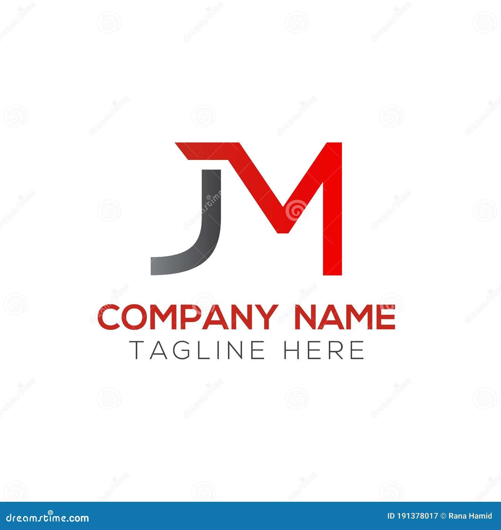 Creative Letter JM Logo Design Vector Template. Initial Linked Letter ...