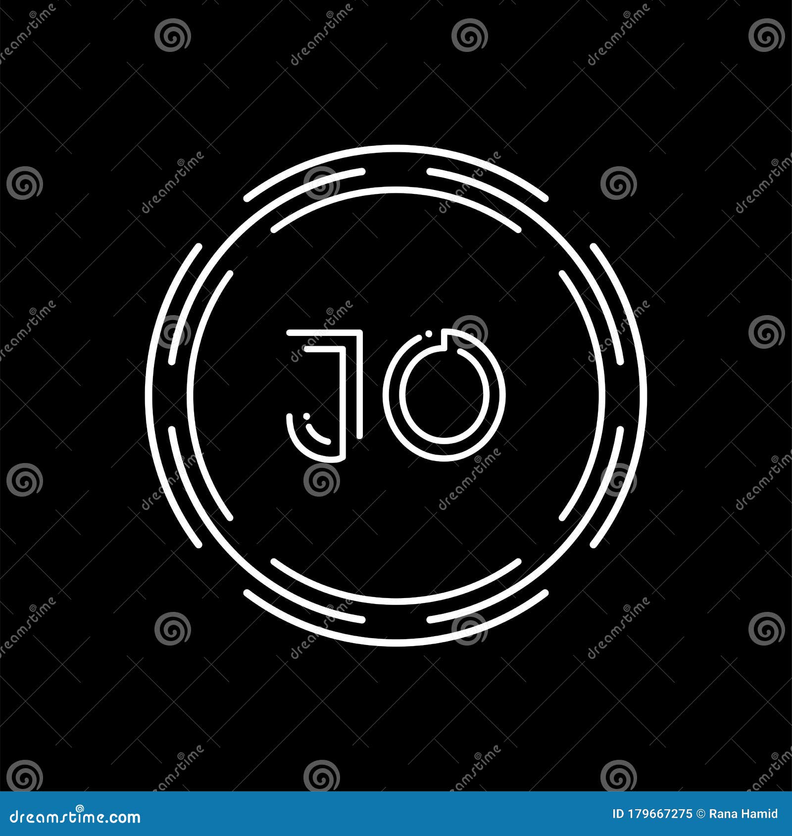 Creative Letter JO Logo Design Vector Template. Digital Linked Letter ...