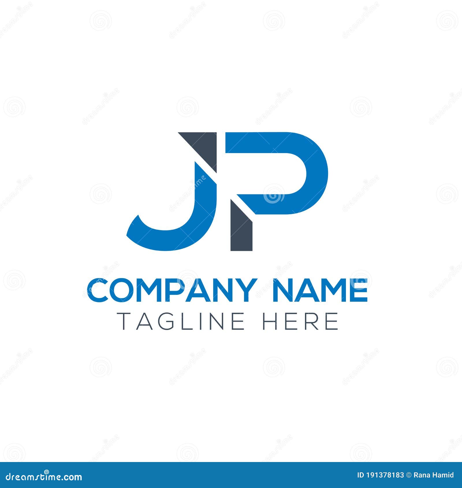 Creative Letter JP Logo Design Vector Template. Initial Linked Letter ...