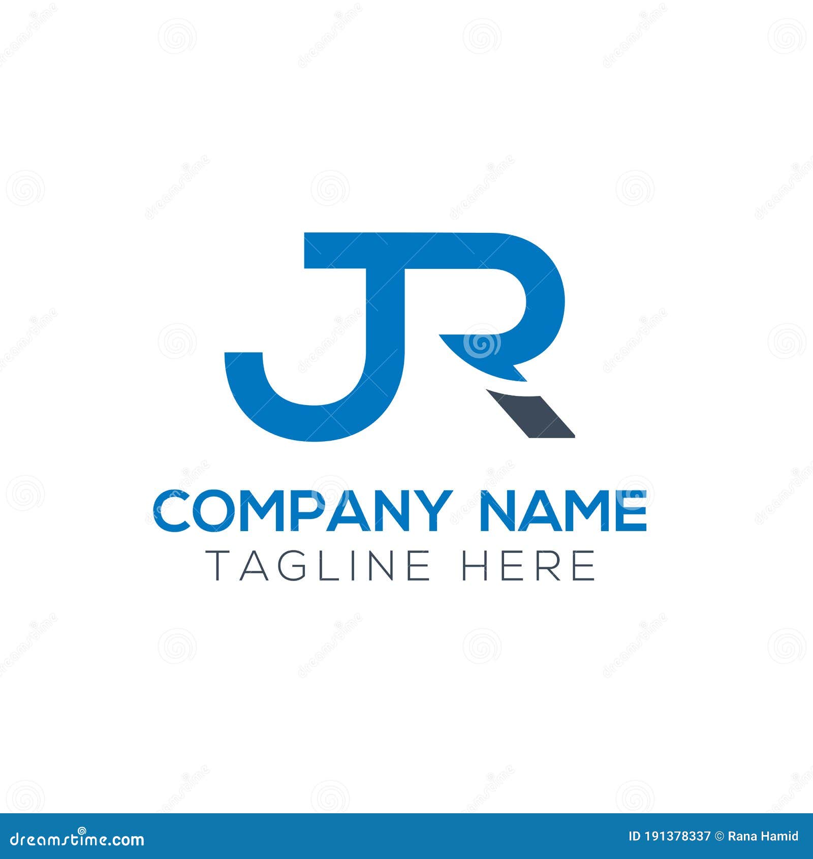Creative Letter JR Logo Design Vector Template. Initial Linked Letter ...