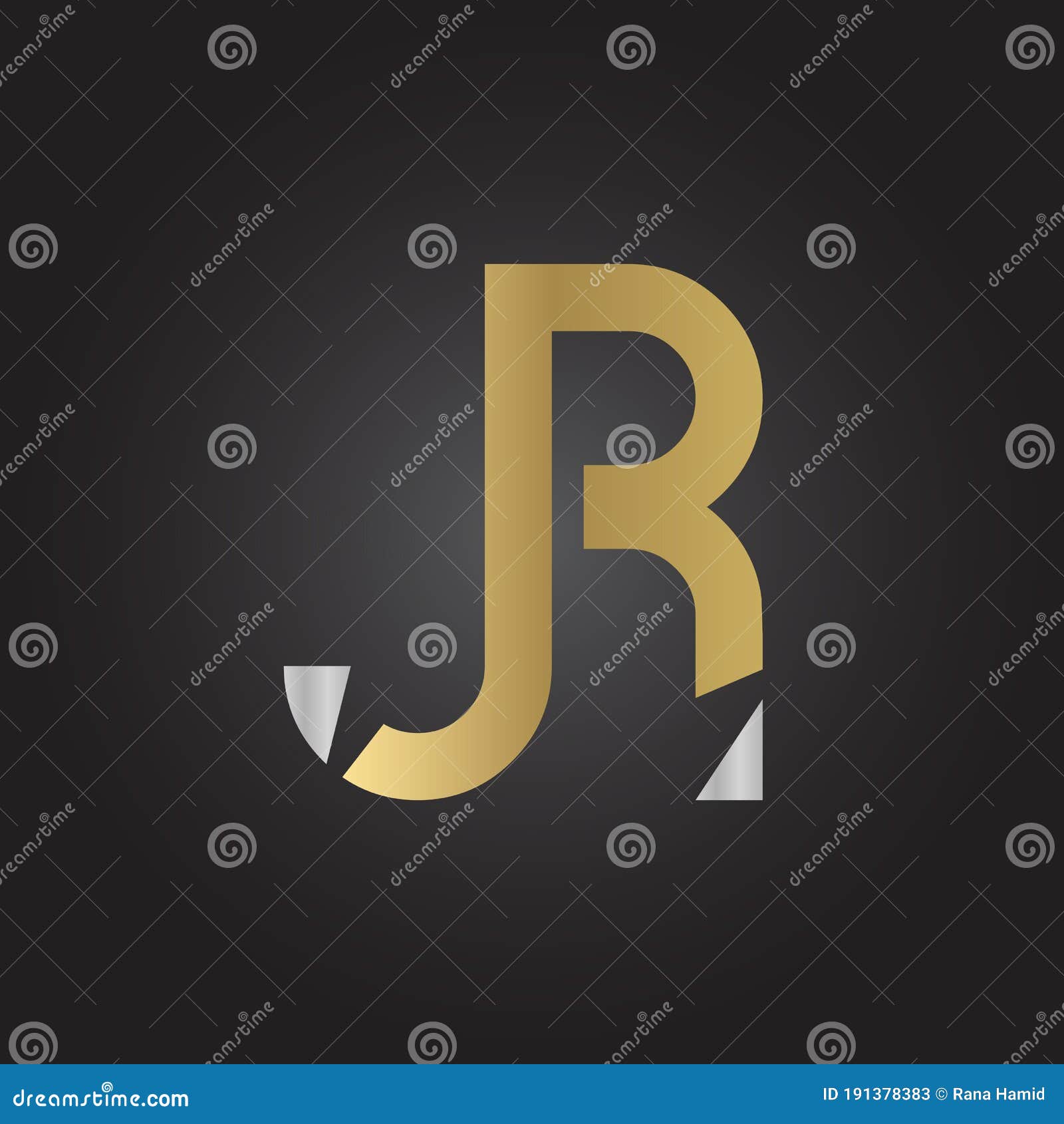 Creative Letter JR Logo Design Vector Template. Initial Linked Letter ...