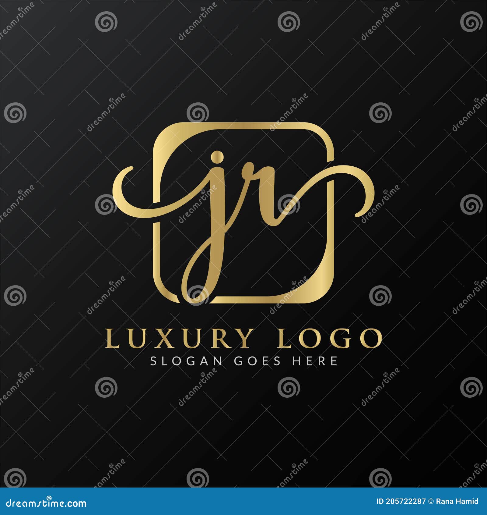 Creative Letter JR Logo Design Vector Template. Initial Luxury Letter ...