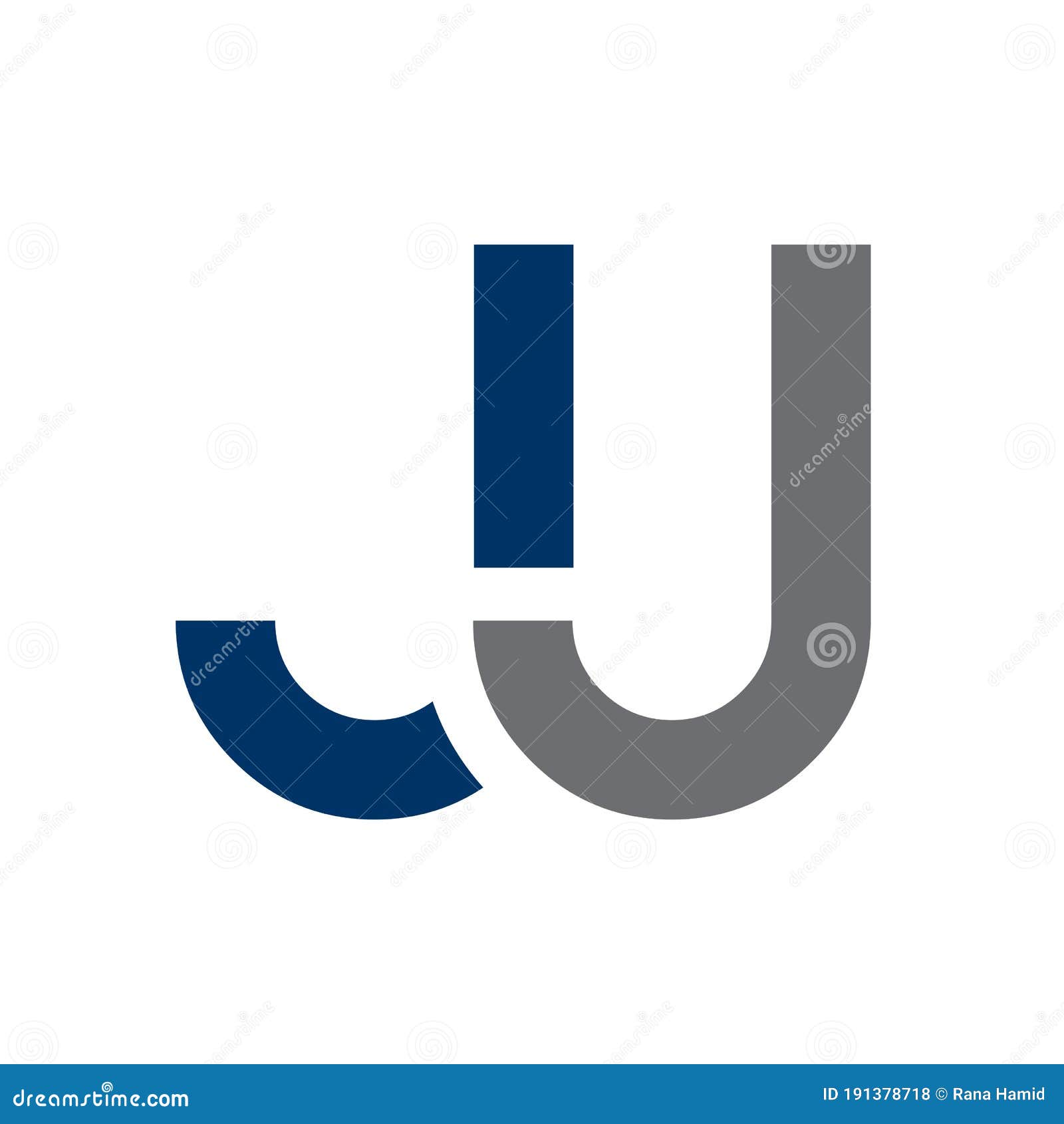 Creative Letter JU Logo Design Vector Template. Initial Linked Letter ...