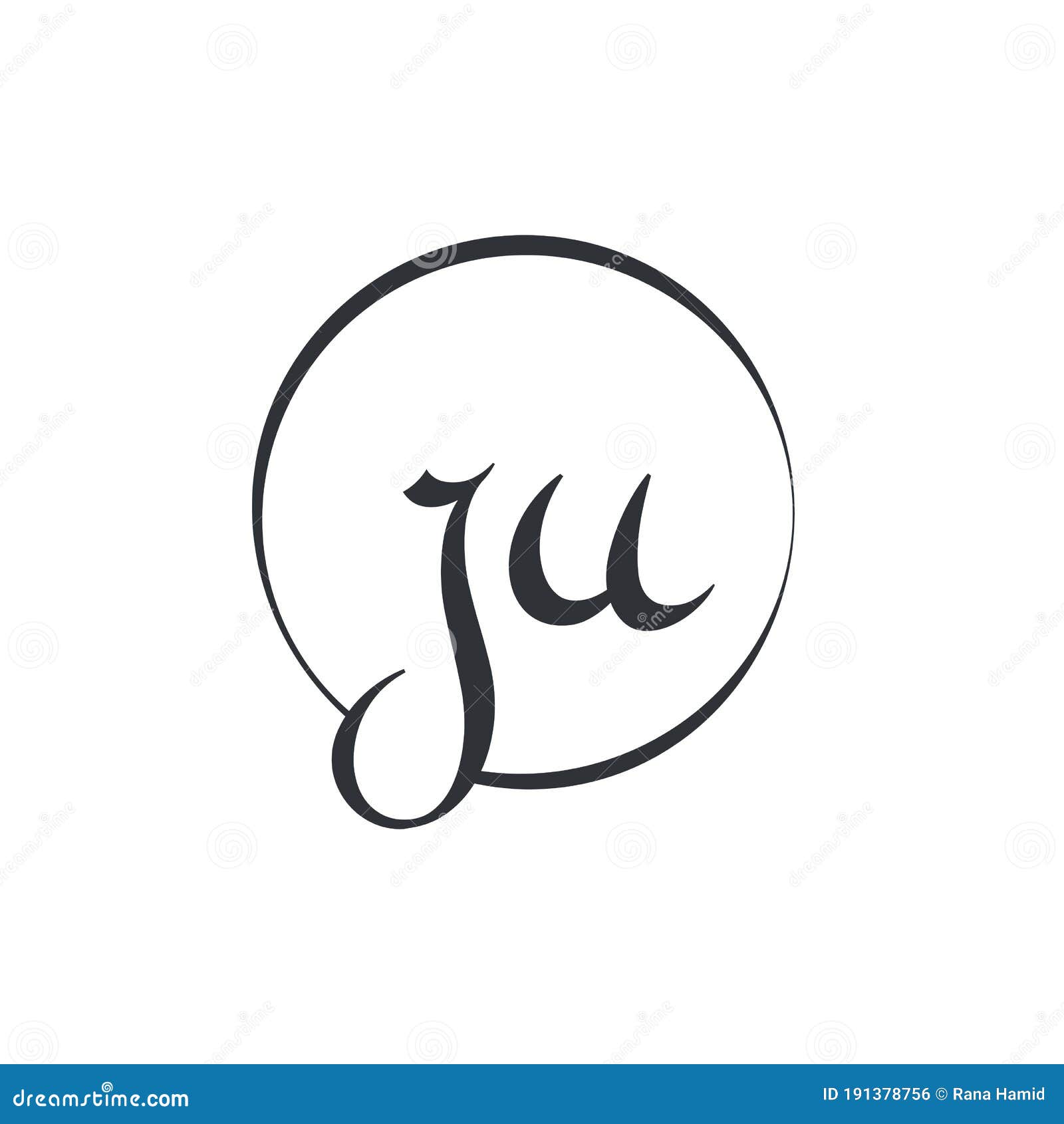 Creative Letter JU Logo Design Vector Template. Initial Linked Letter ...