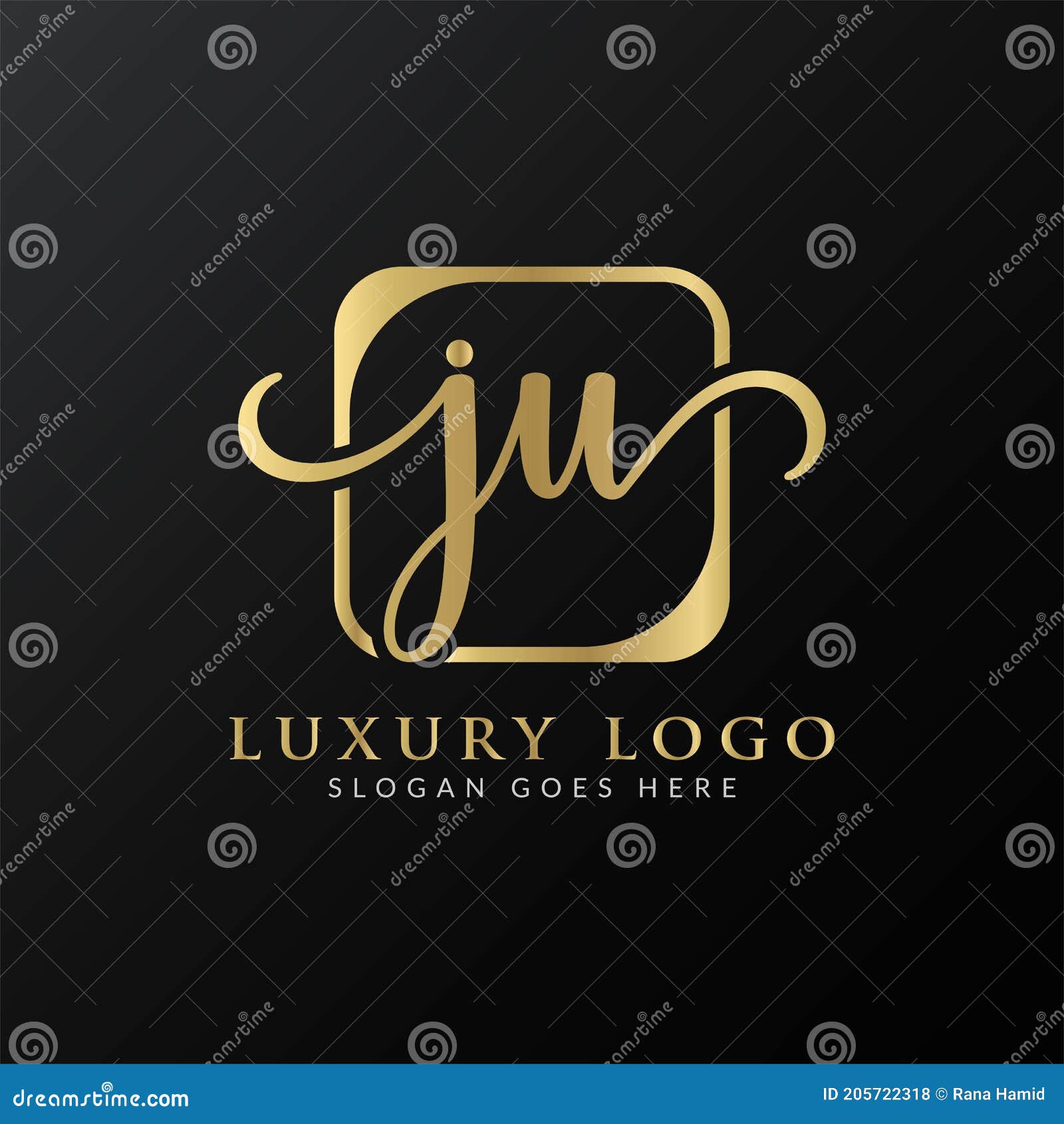 Creative Letter JU Logo Design Vector Template. Initial Luxury Letter ...