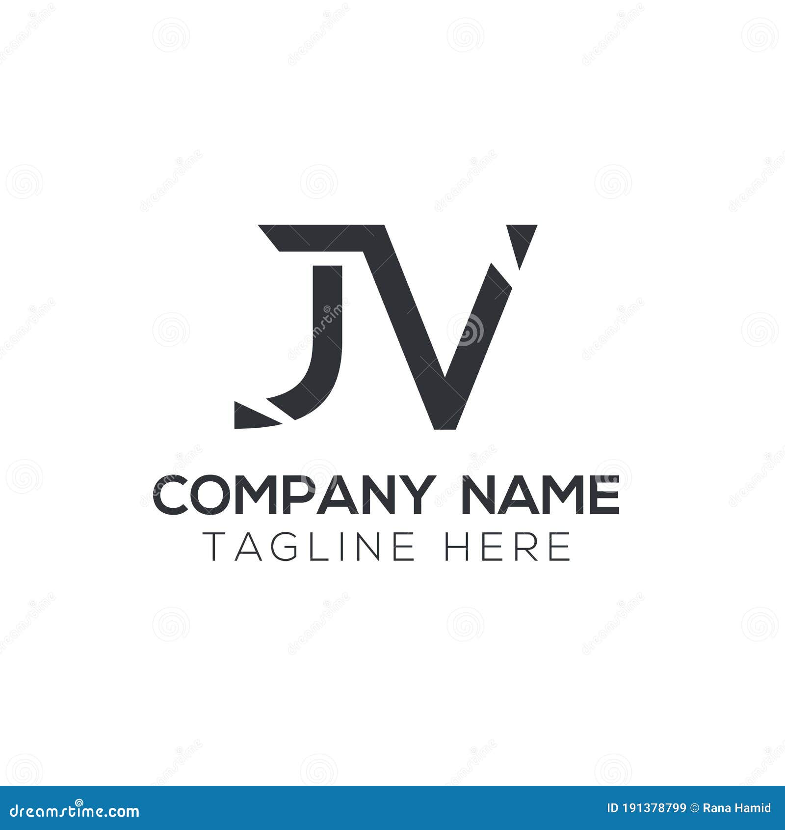 Creative Letter JV Logo Design Vector Template. Initial Linked Letter ...