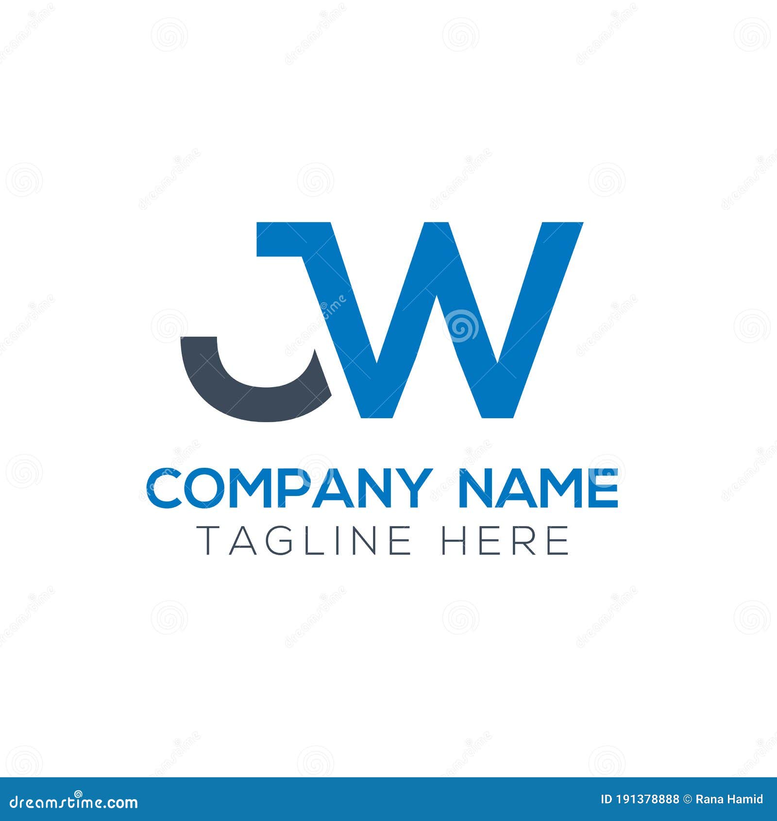 Creative Letter JW Logo Design Vector Template. Initial Linked Letter ...