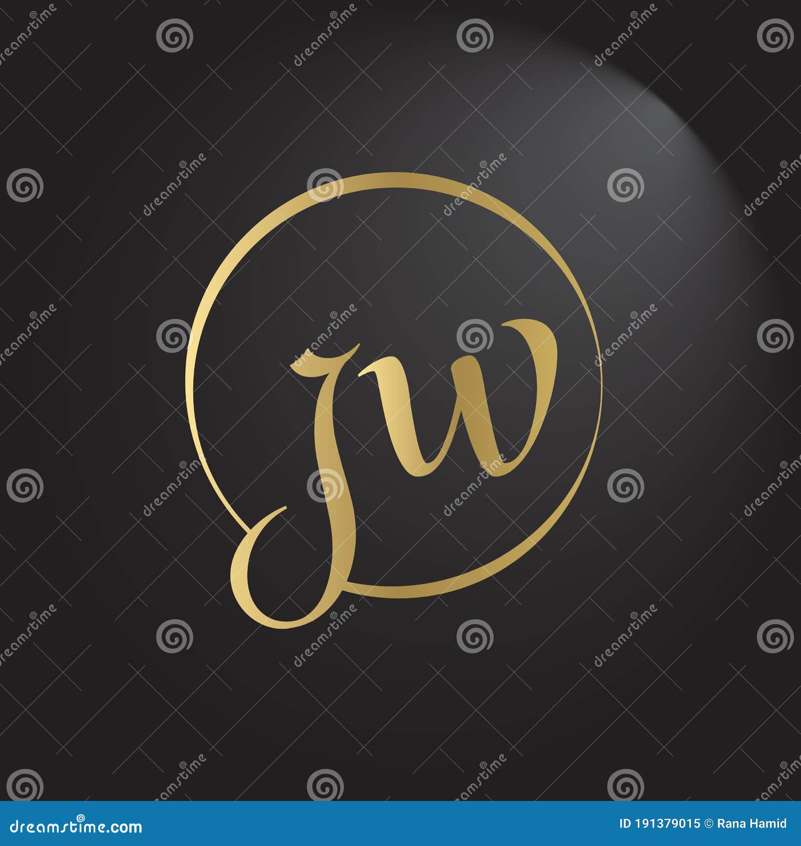 Creative Letter JW Logo Design Vector Template. Initial Linked Letter ...