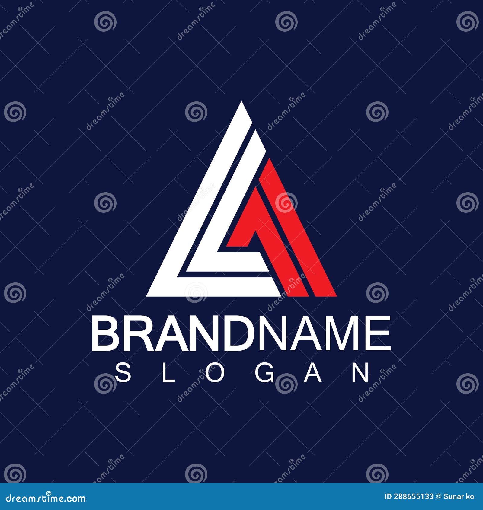 Creative Letter LA Triangle Shape Monogram Logo Stock Vector ...