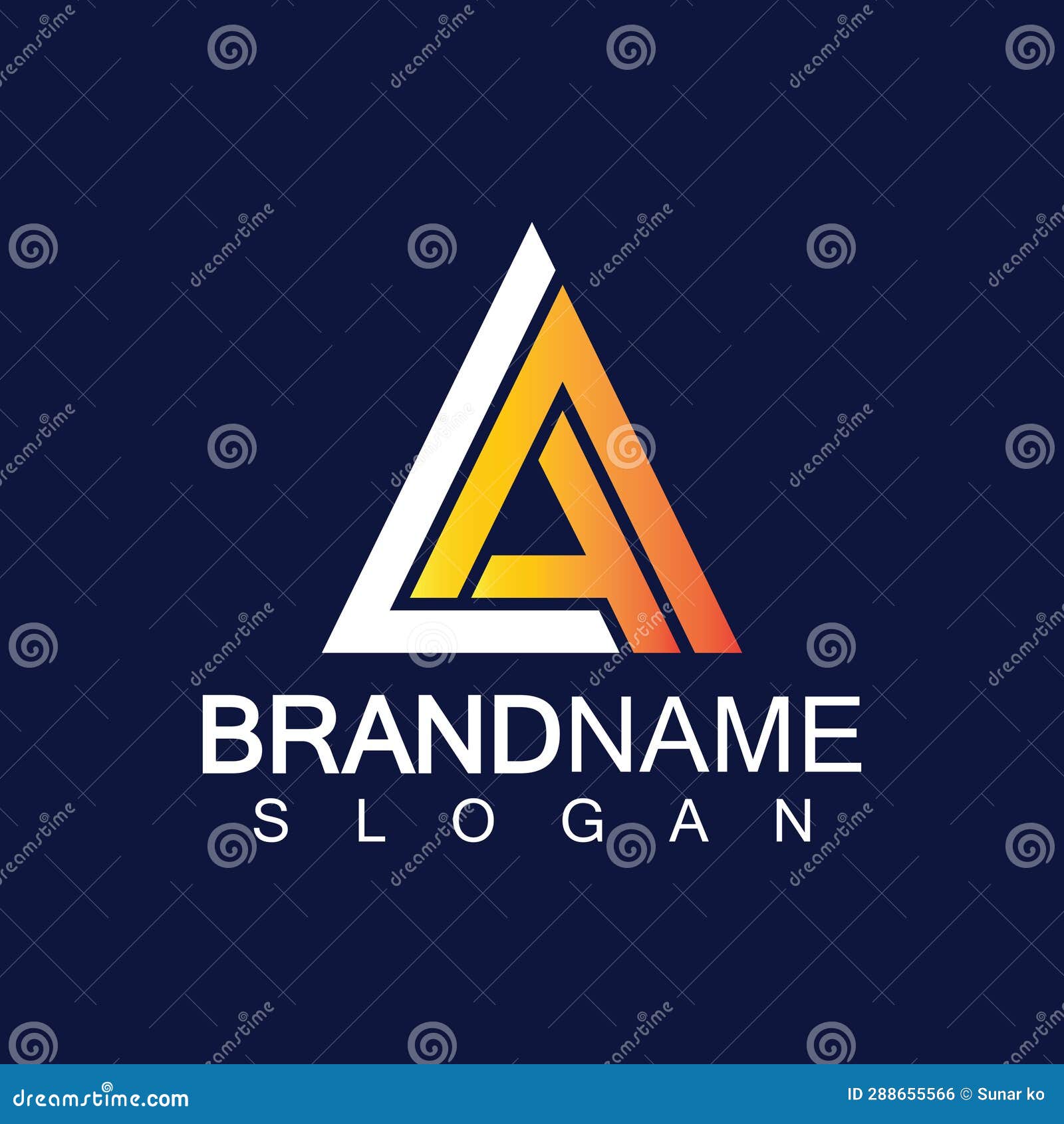 Creative Letter LA Triangle Shape Monogram Logo Stock Illustration ...