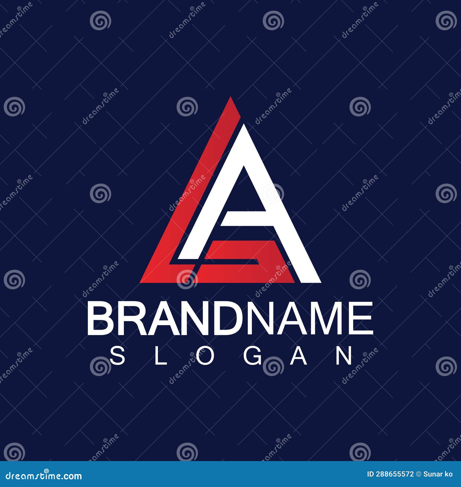 Creative Letter LA Triangle Shape Monogram Logo Stock Illustration ...