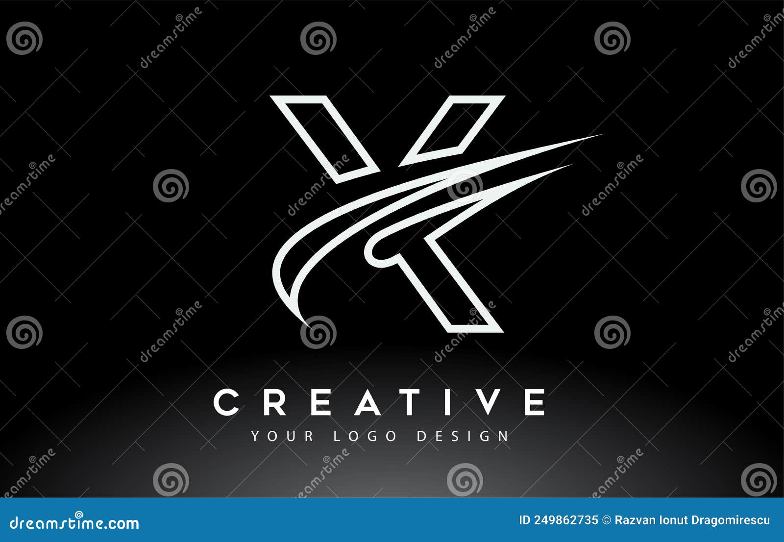 Creative X Letter Logo Design with Swoosh Icon Vector Stock Vector ...