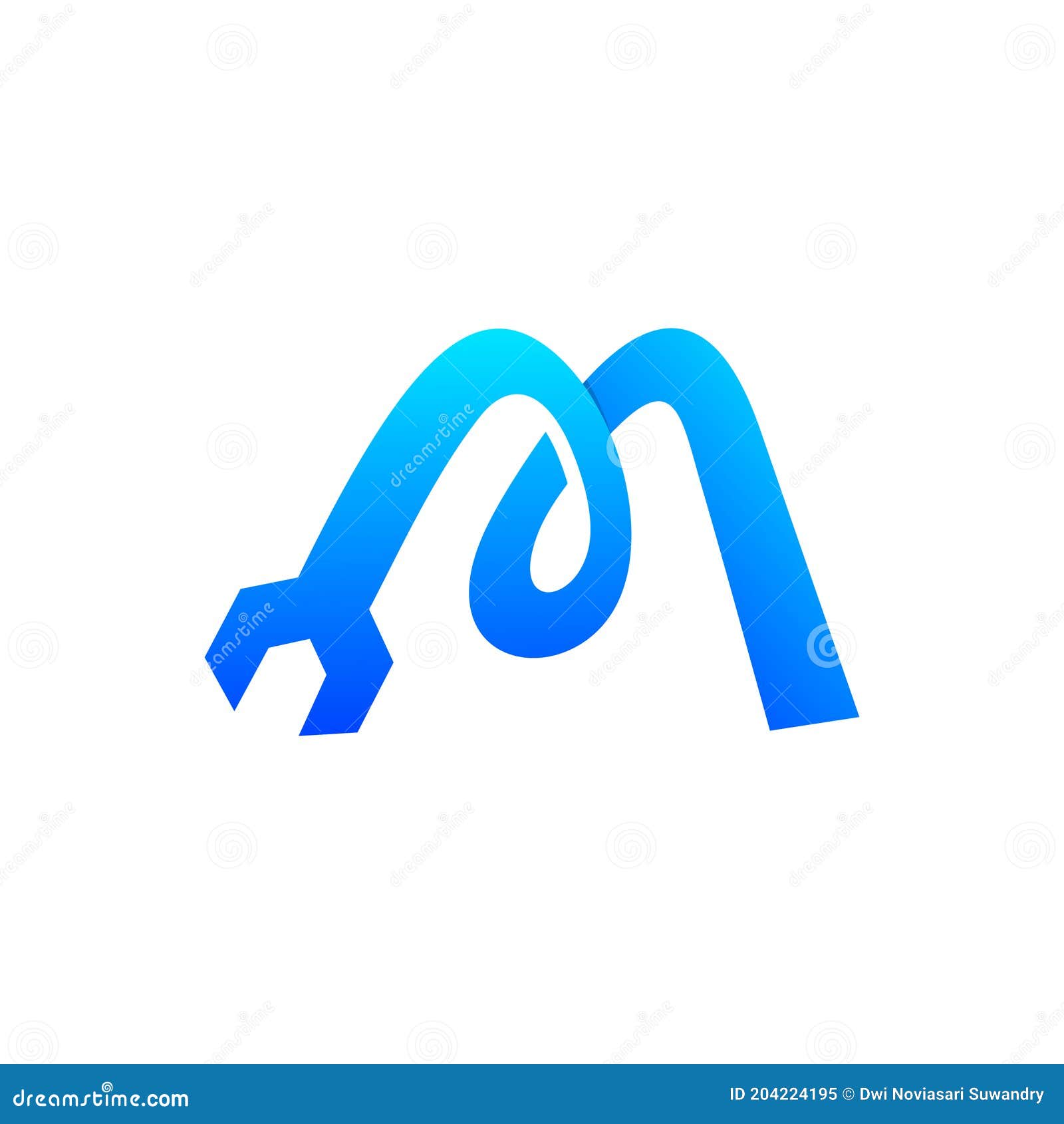 Wrench Logo with Letter M Mechanical Stock Vector - Illustration of ...