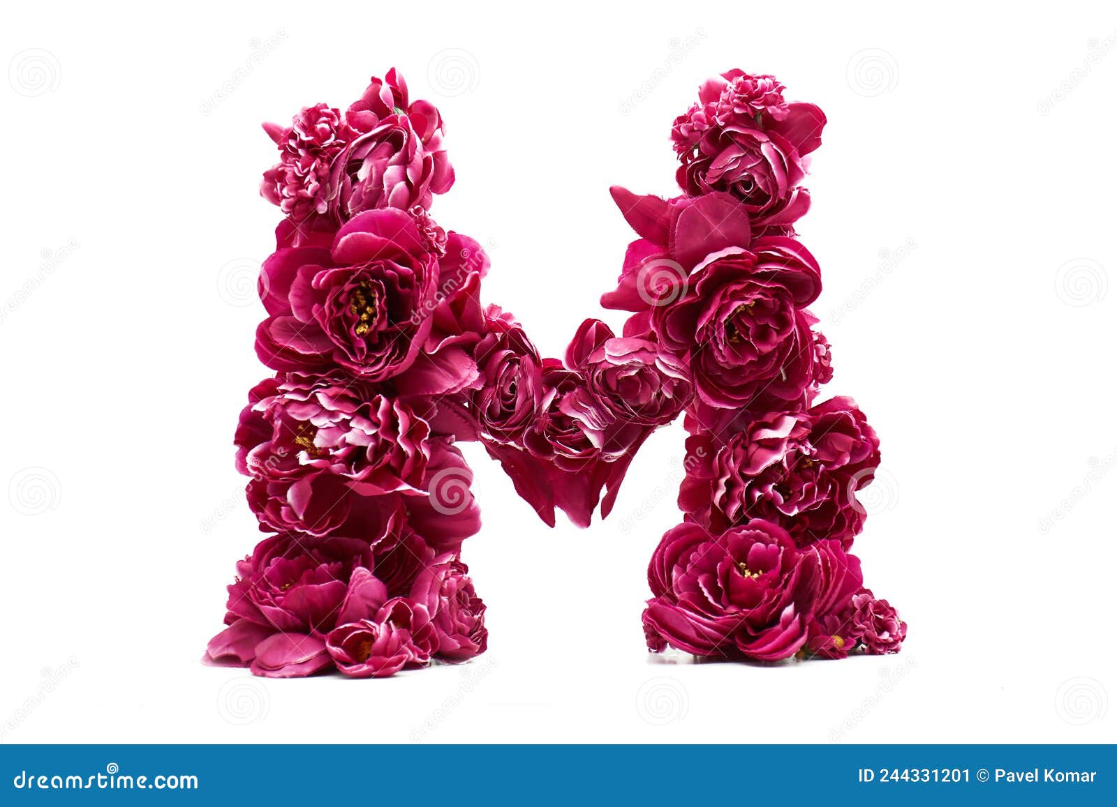 Creative Letter M of Spring Flowers. Spring Mood. Creative Alphabet ...