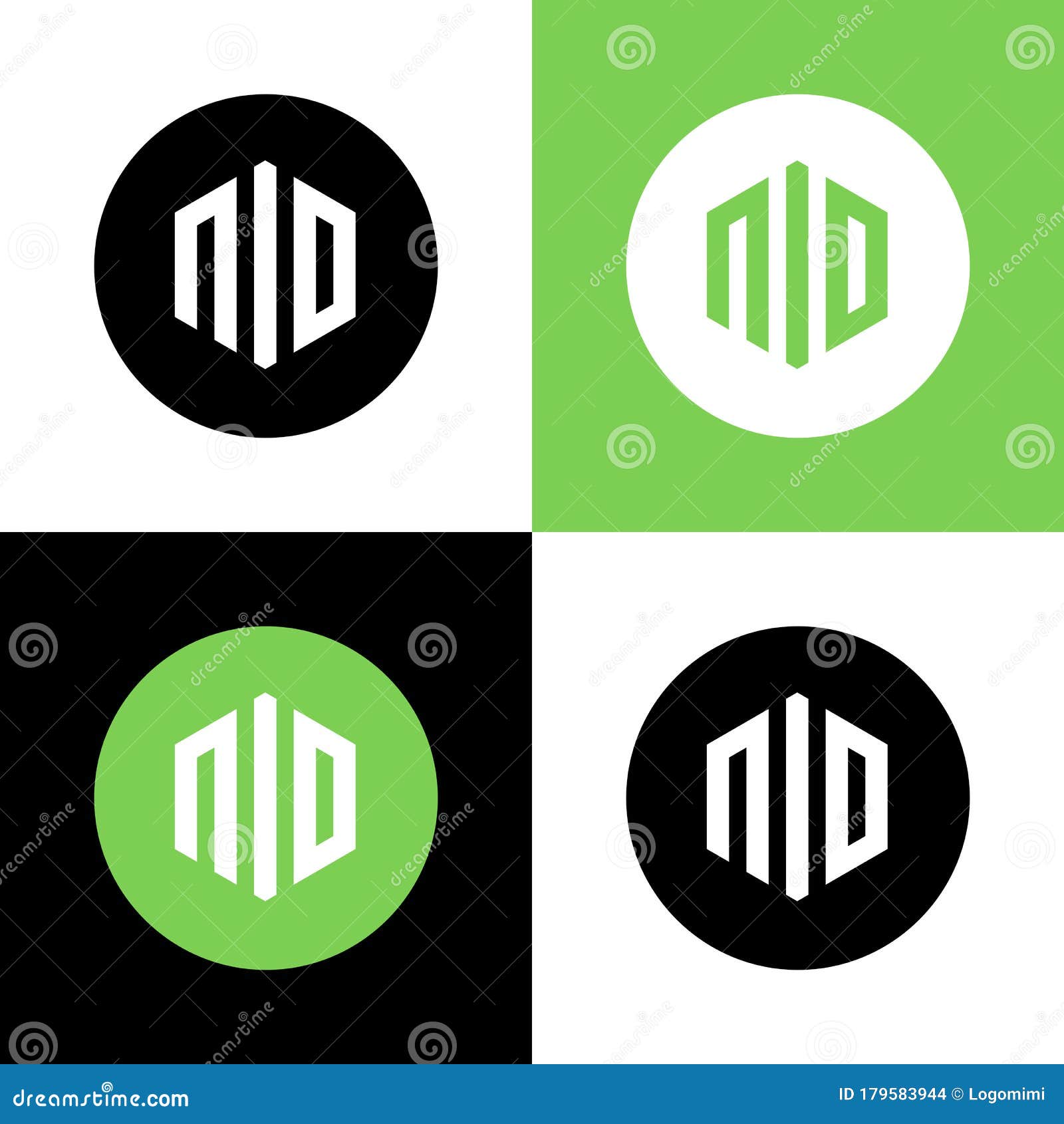 Creative Letter NID Logo Design, Initial Based Alphabet Symbol Vector ...