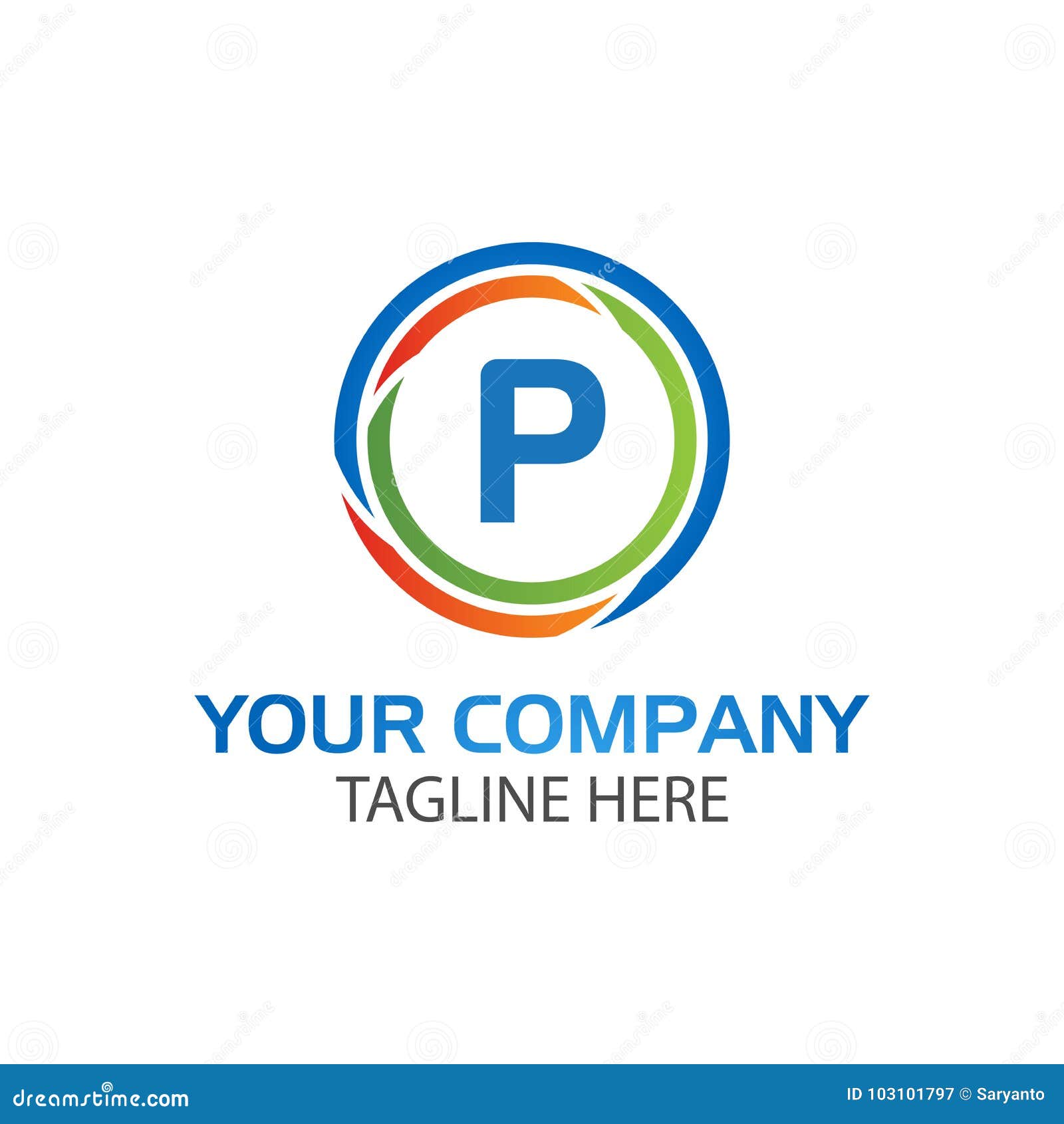 Creative Letter P in Circle, Icon Vector. Stock Vector - Illustration ...