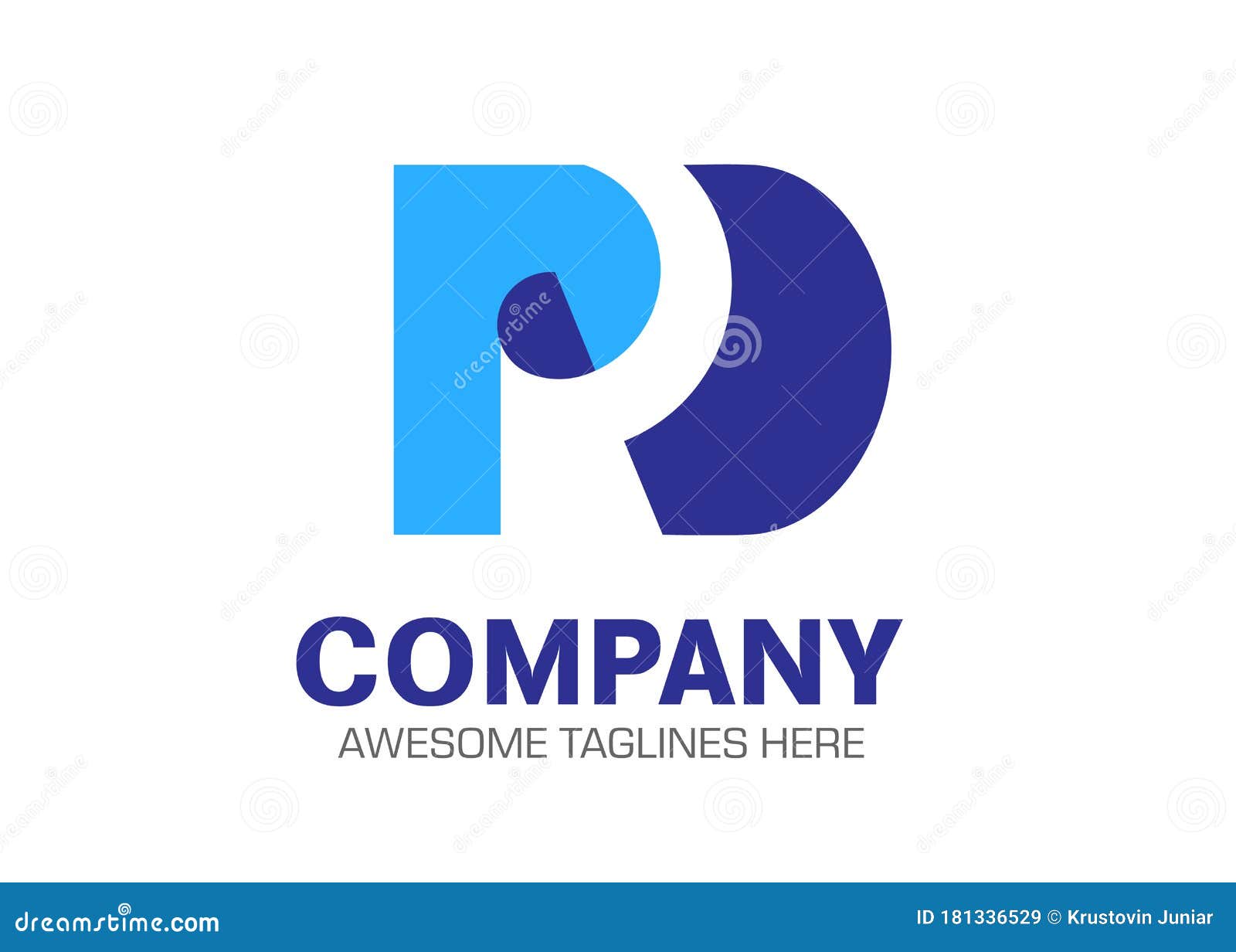 Letter Pd As a Paper Vector Logo Stock Vector - Illustration of ...