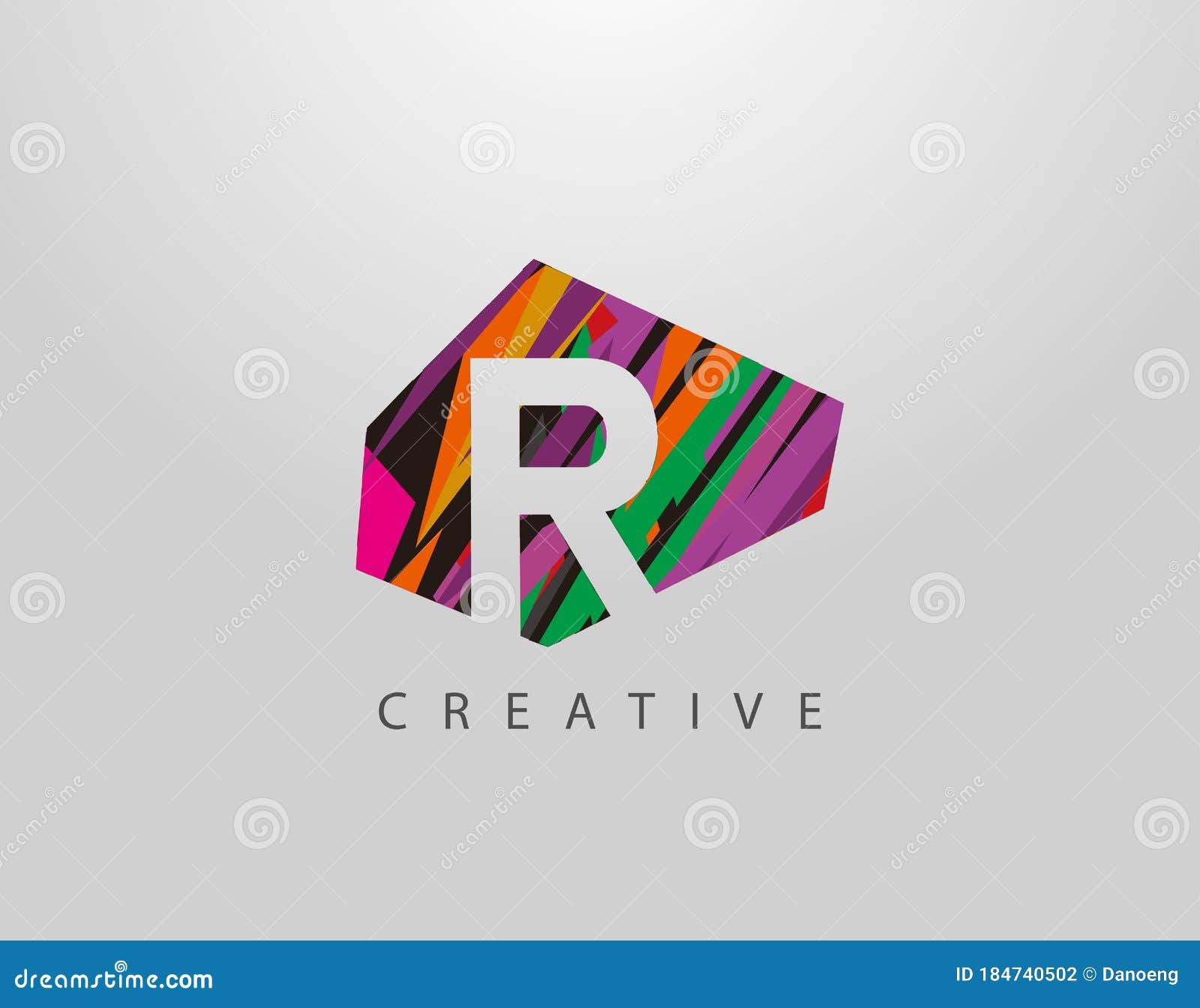 Creative Letter R Logo. Abstract R Letter Design, Made of Various ...
