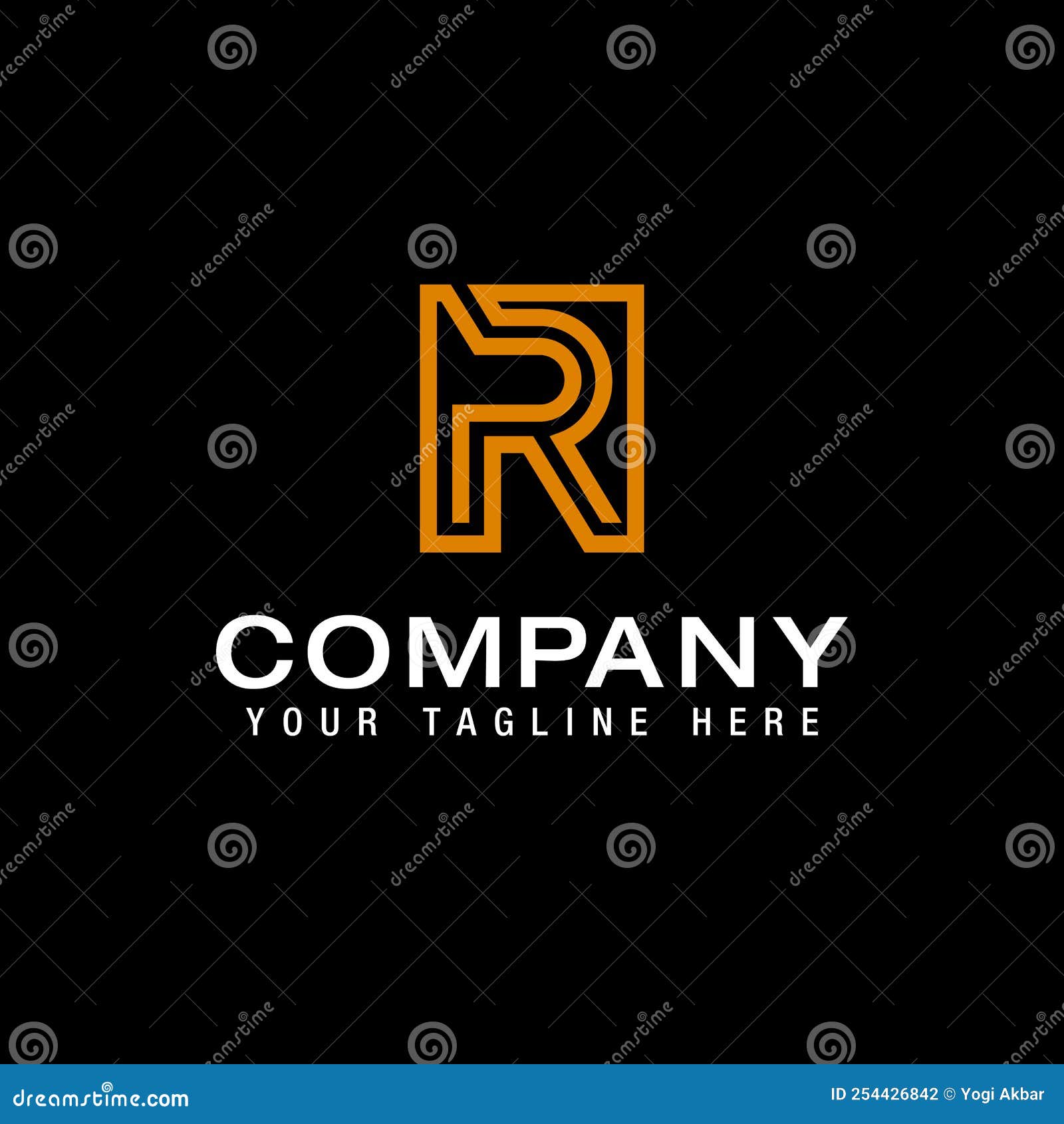 Creative Letter R Luxury Logo Initial Inside the Box Design Template ...