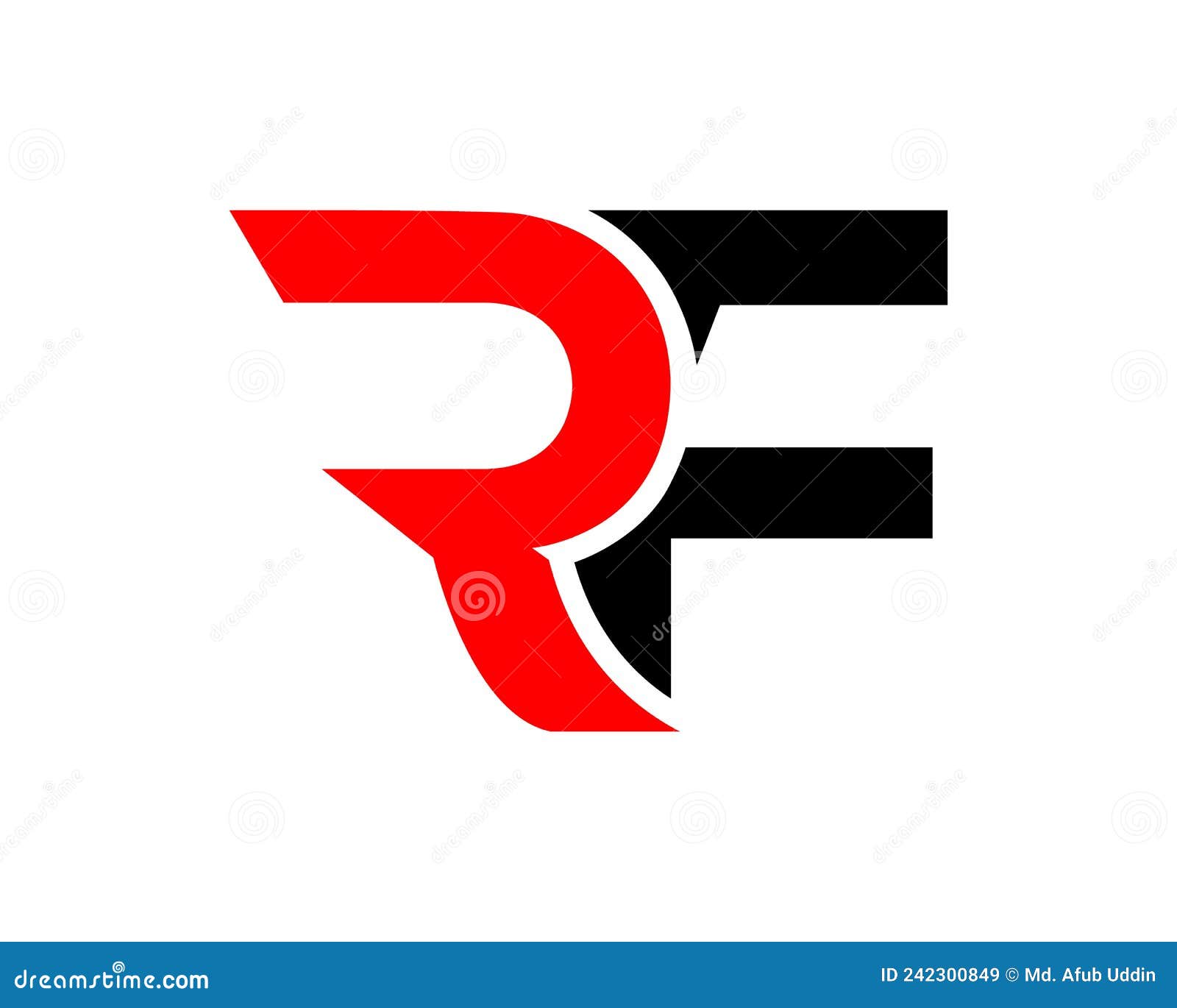 Creative Letter RF Logo Icon Unique Design Stock Vector - Illustration ...