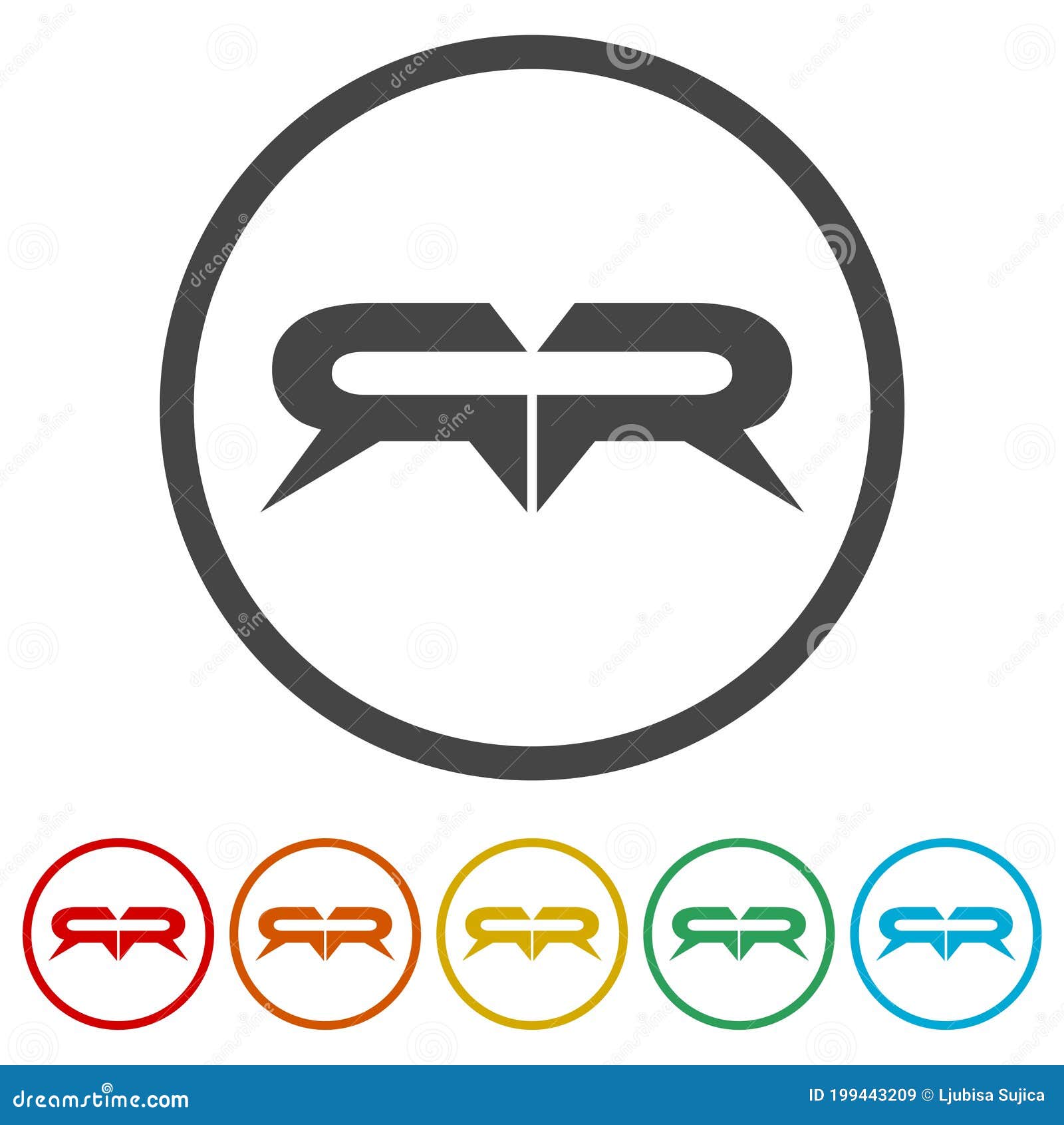 Creative Letter RR Circle Logo, Color Set Stock Vector - Illustration ...