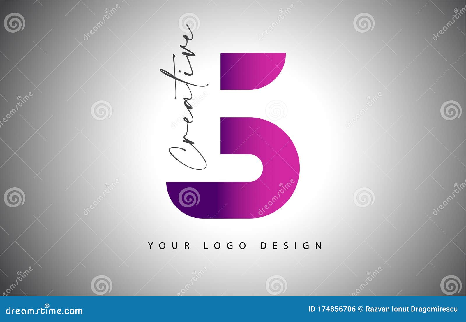 Creative Letter S Logo with Purple Gradient and Creative Letter Cut ...