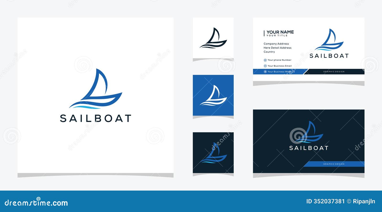 Creative Letter S Sailboat Logo Design Vector Icon Stock Illustration ...