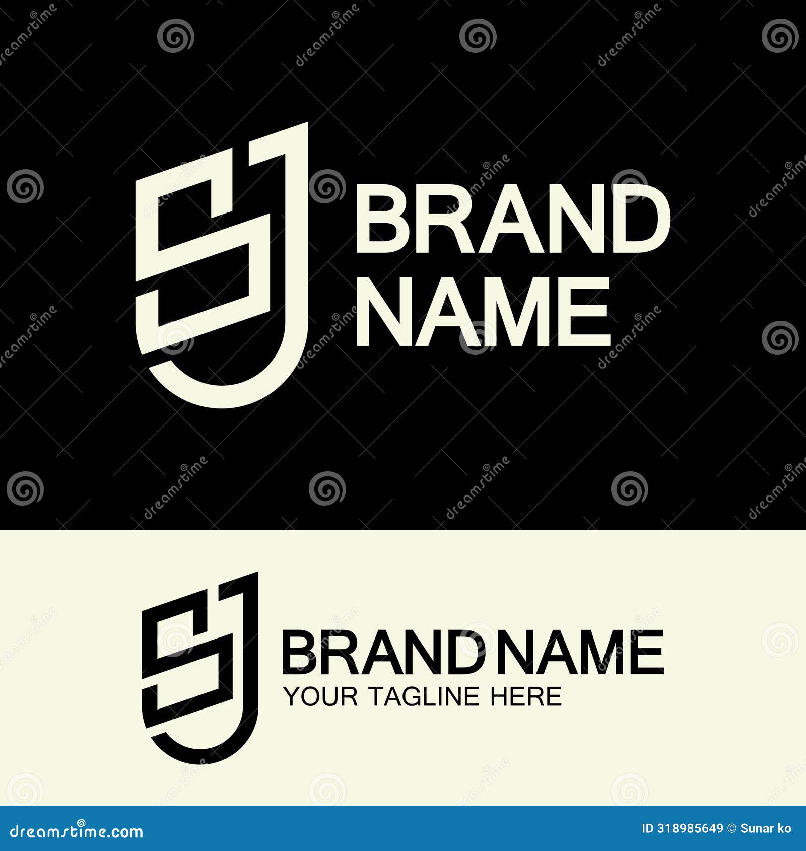 Creative Letter SJ or JS Monogram Simple Logo Design Stock Vector ...