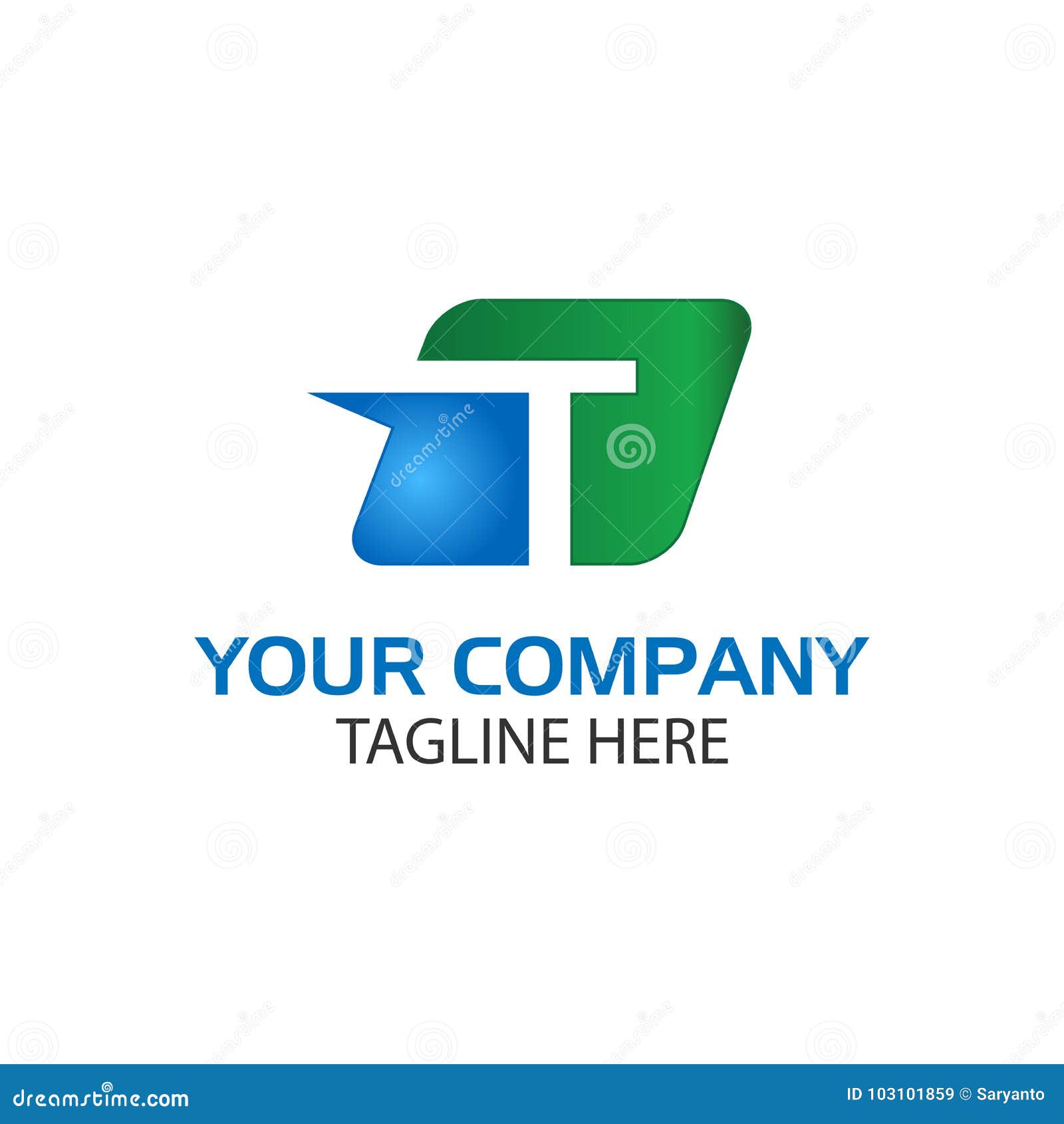 Creative Letter T in Rectangular. Stock Vector - Illustration of ...