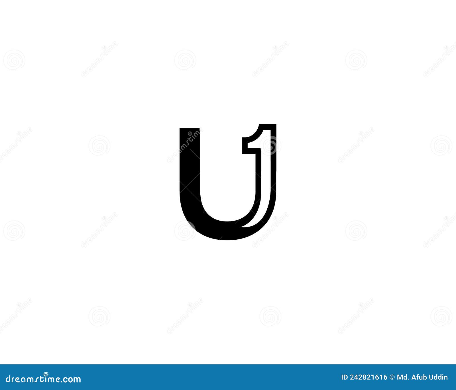 Creative Letter U1 Logo Icon Unique Design Stock Vector - Illustration ...