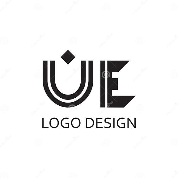 Creative Letter Ue Monogram for Logo Design Template Stock Vector ...