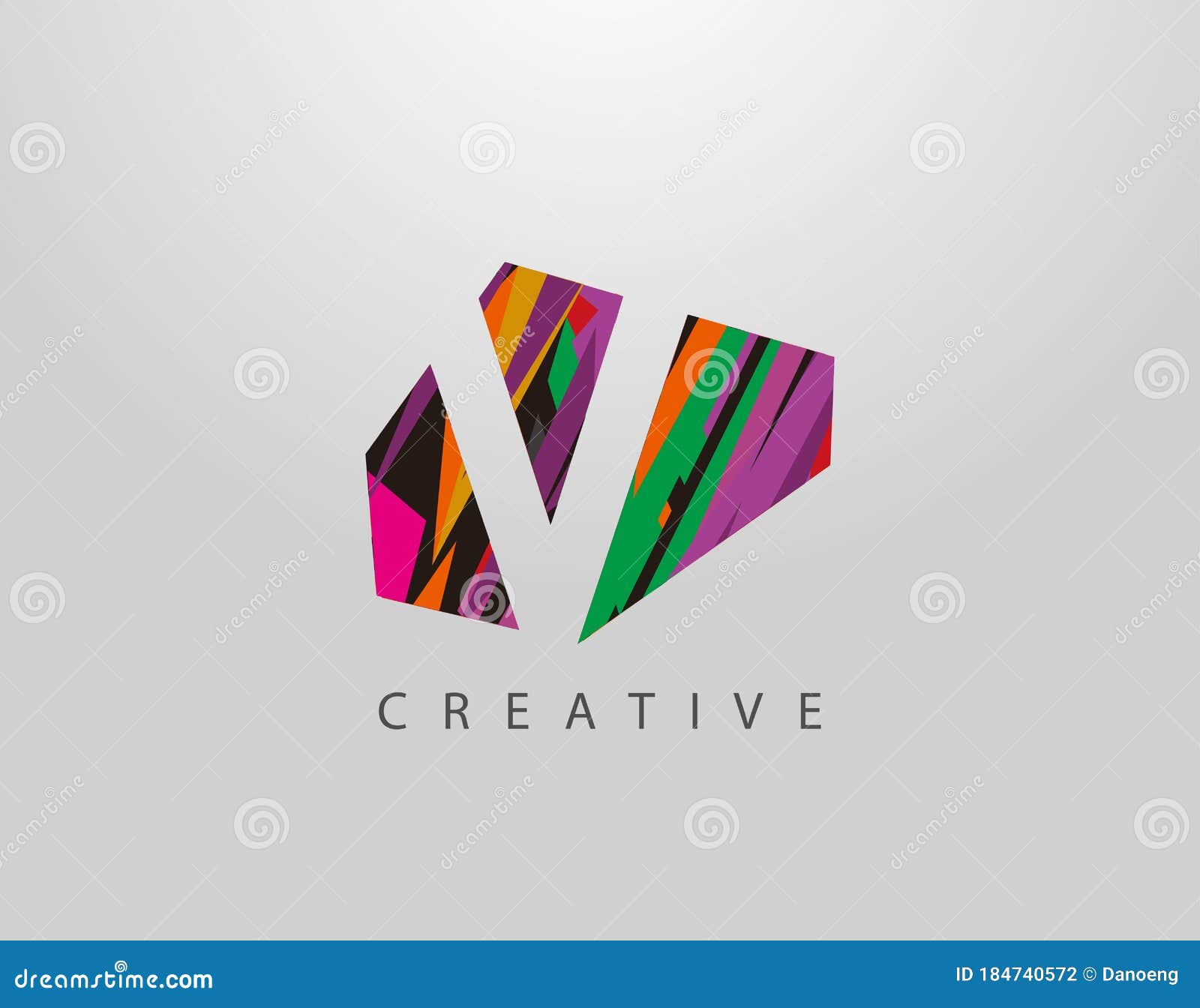 Creative Letter V Logo. Abstract V Letter Design, Made of Various ...