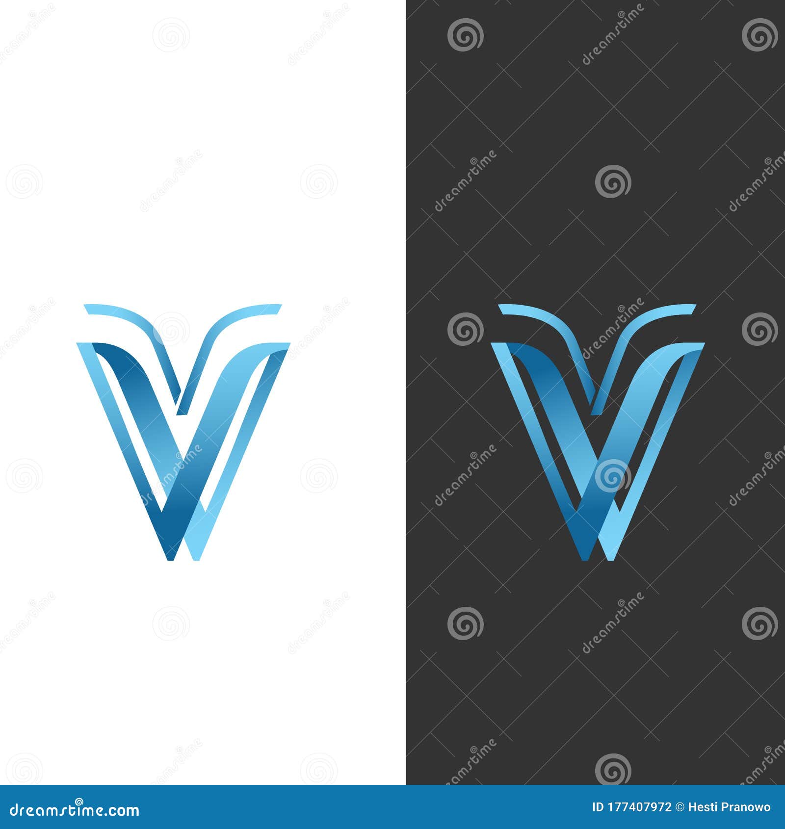Creative Letter V Modern Alphabet Symbol Vector Stock Vector ...