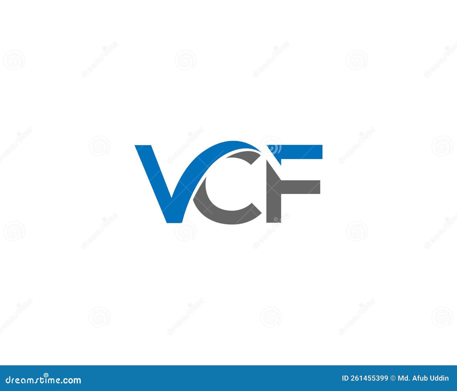 Creative Letter VCF Flat Logo Icon Design Stock Vector - Illustration ...
