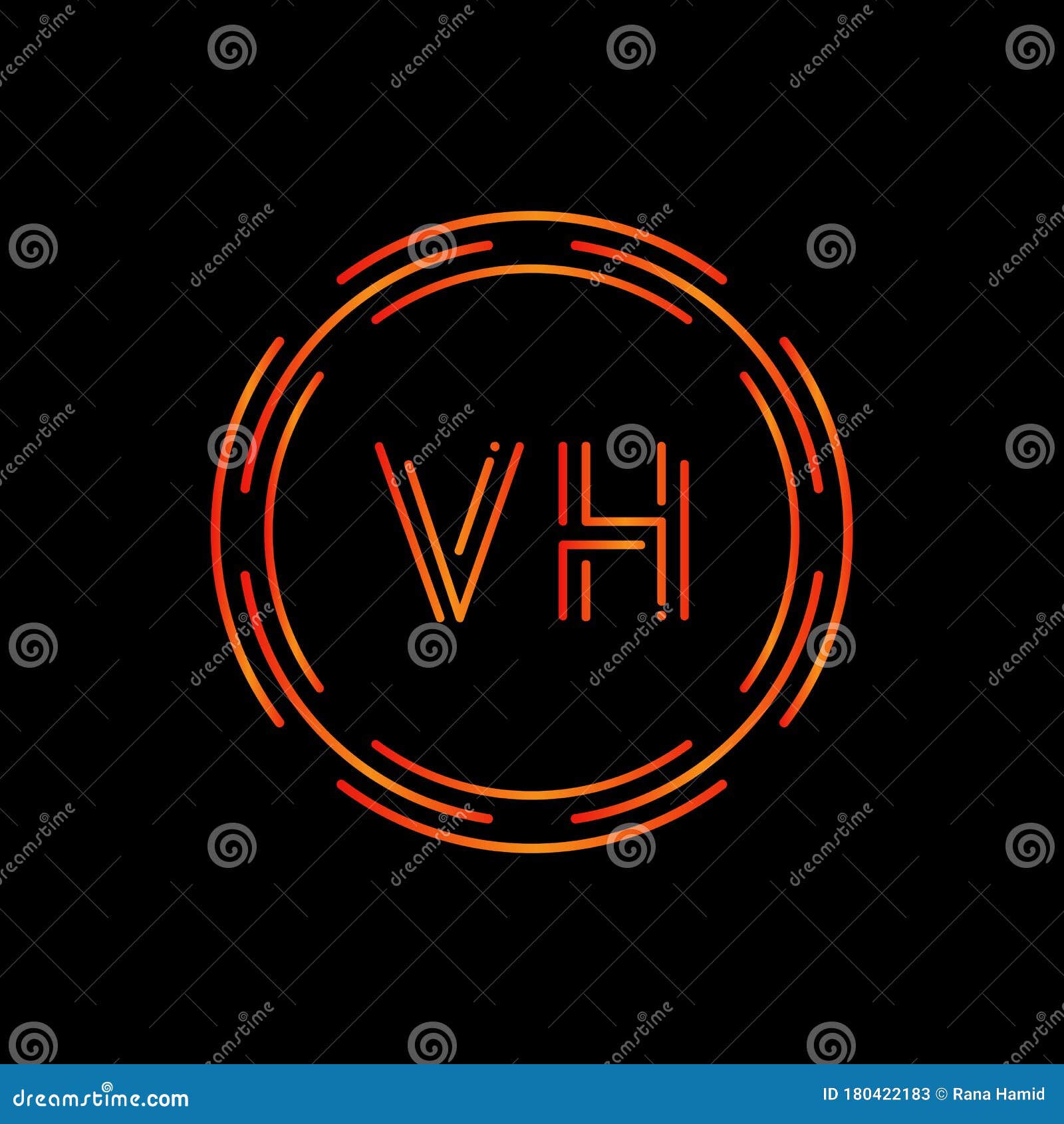 Creative Letter VH Logo Creative Typography Vector Template. Digital ...