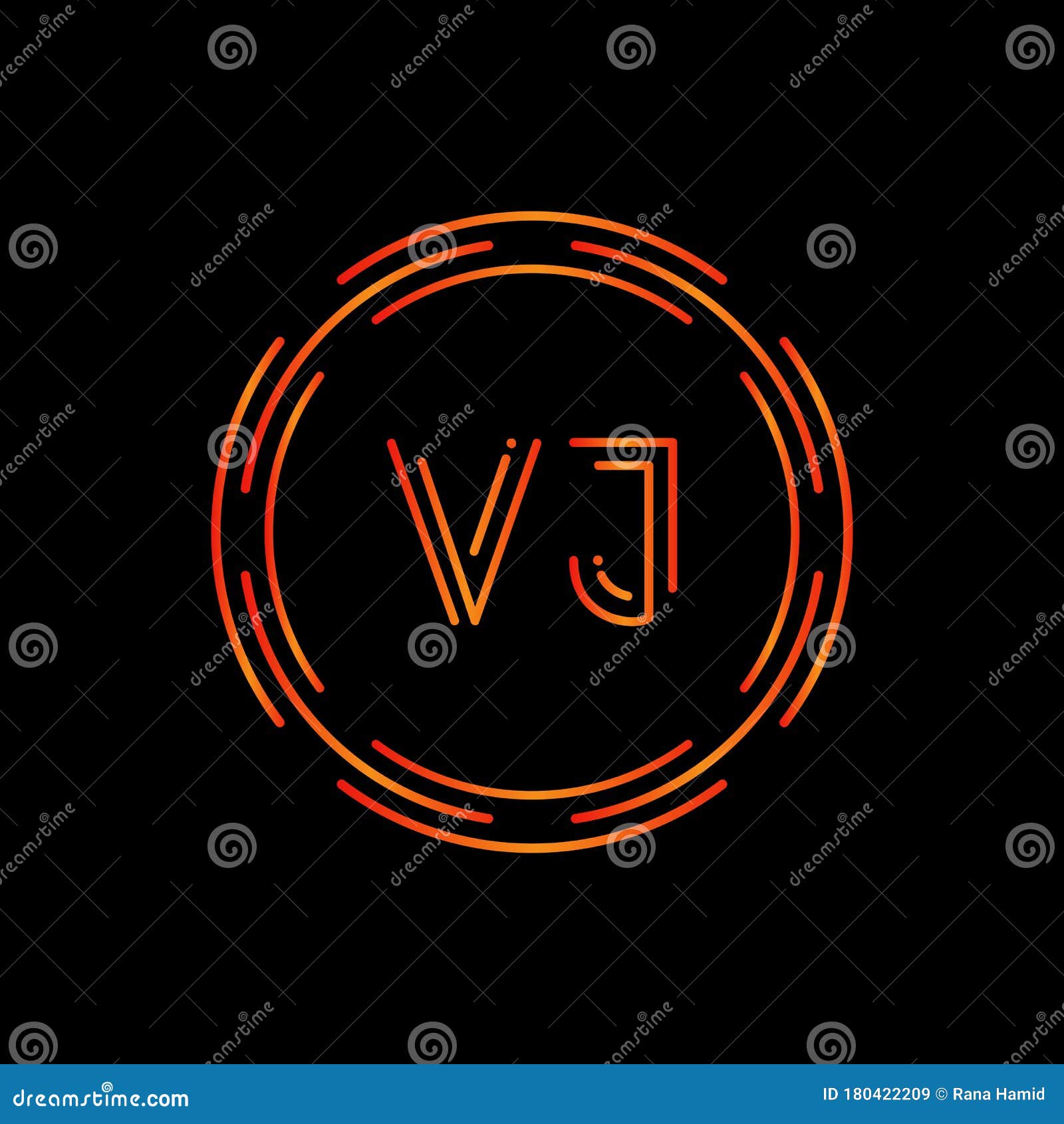Creative Letter VJ Logo Creative Typography Vector Template. Digital ...