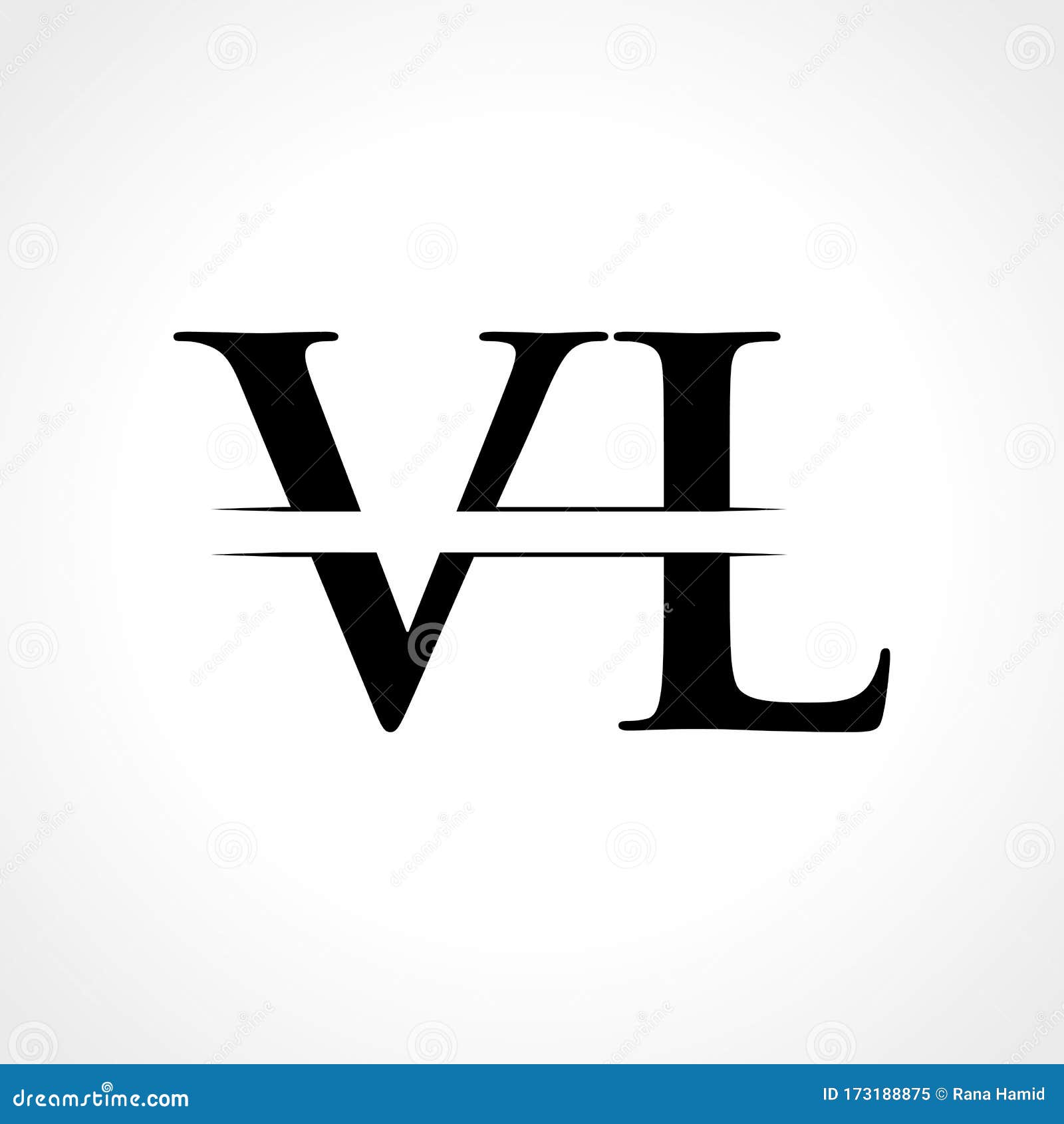 Creative Letter VL Logo Vector Template with Black Color. VL Logo ...