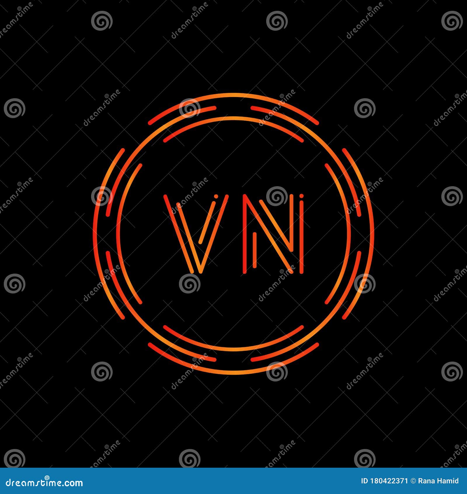 Creative Letter VN Logo Creative Typography Vector Template. Digital ...