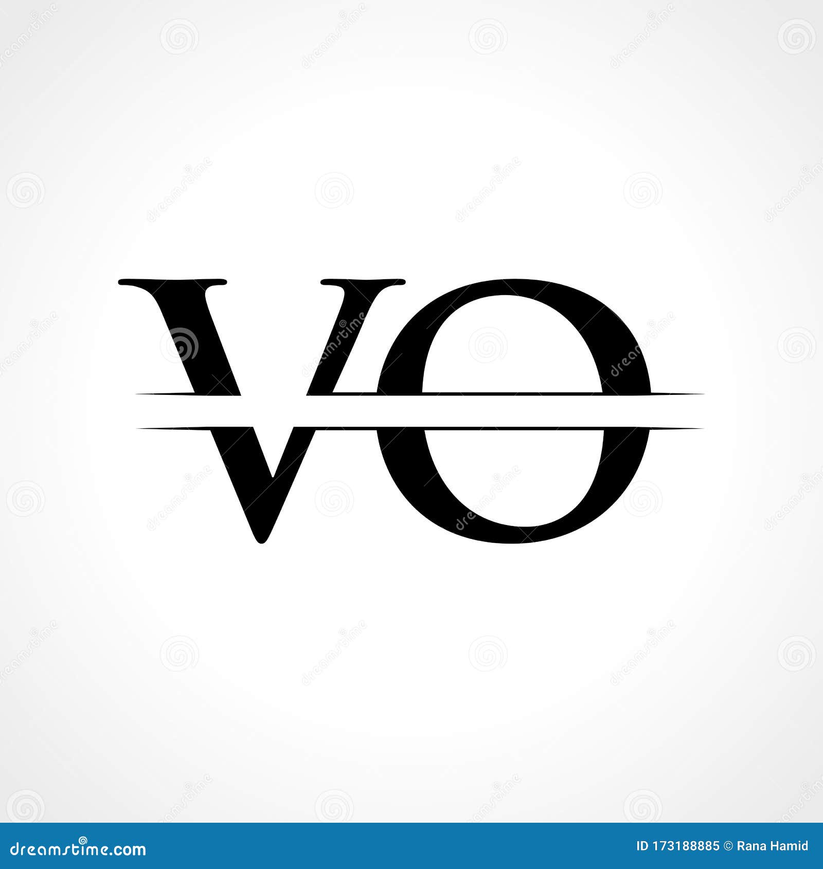 Creative Letter VO Logo Vector Template with Black Color. VO Logo ...
