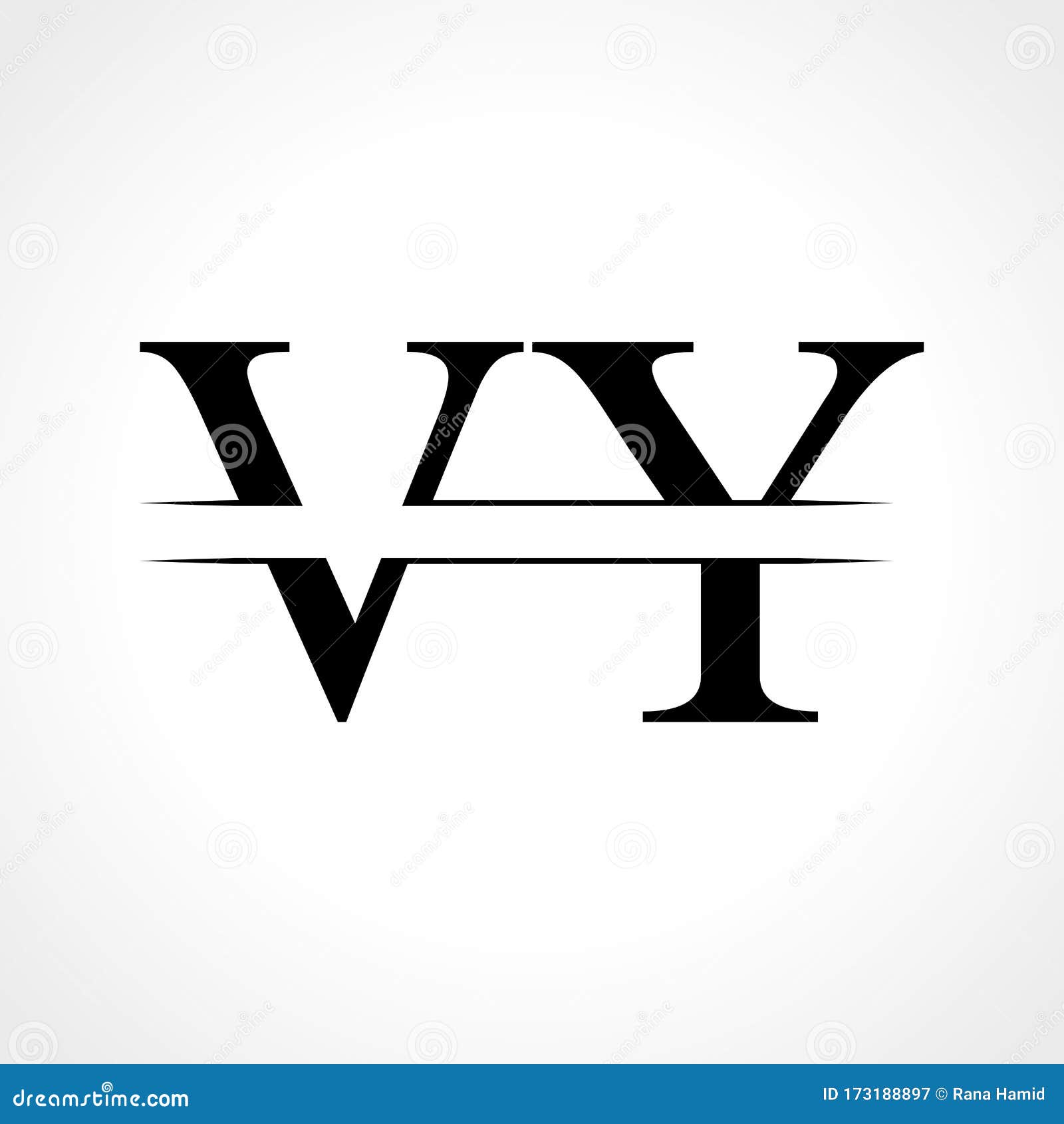 Creative Letter VY Logo Vector Template with Black Color. VY Logo ...