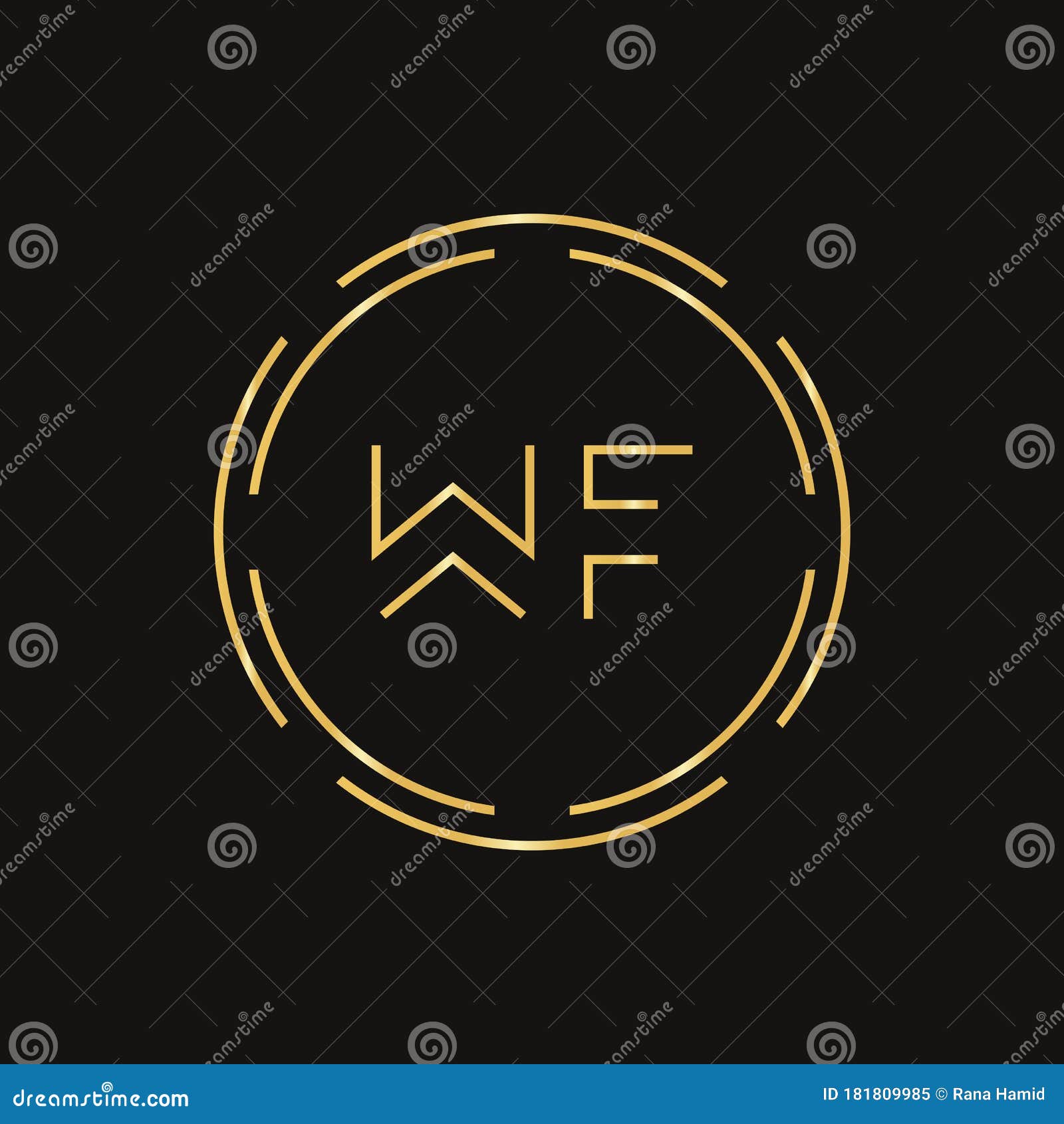 Creative Letter WF Logo Creative Typography Vector Template. Abstract ...