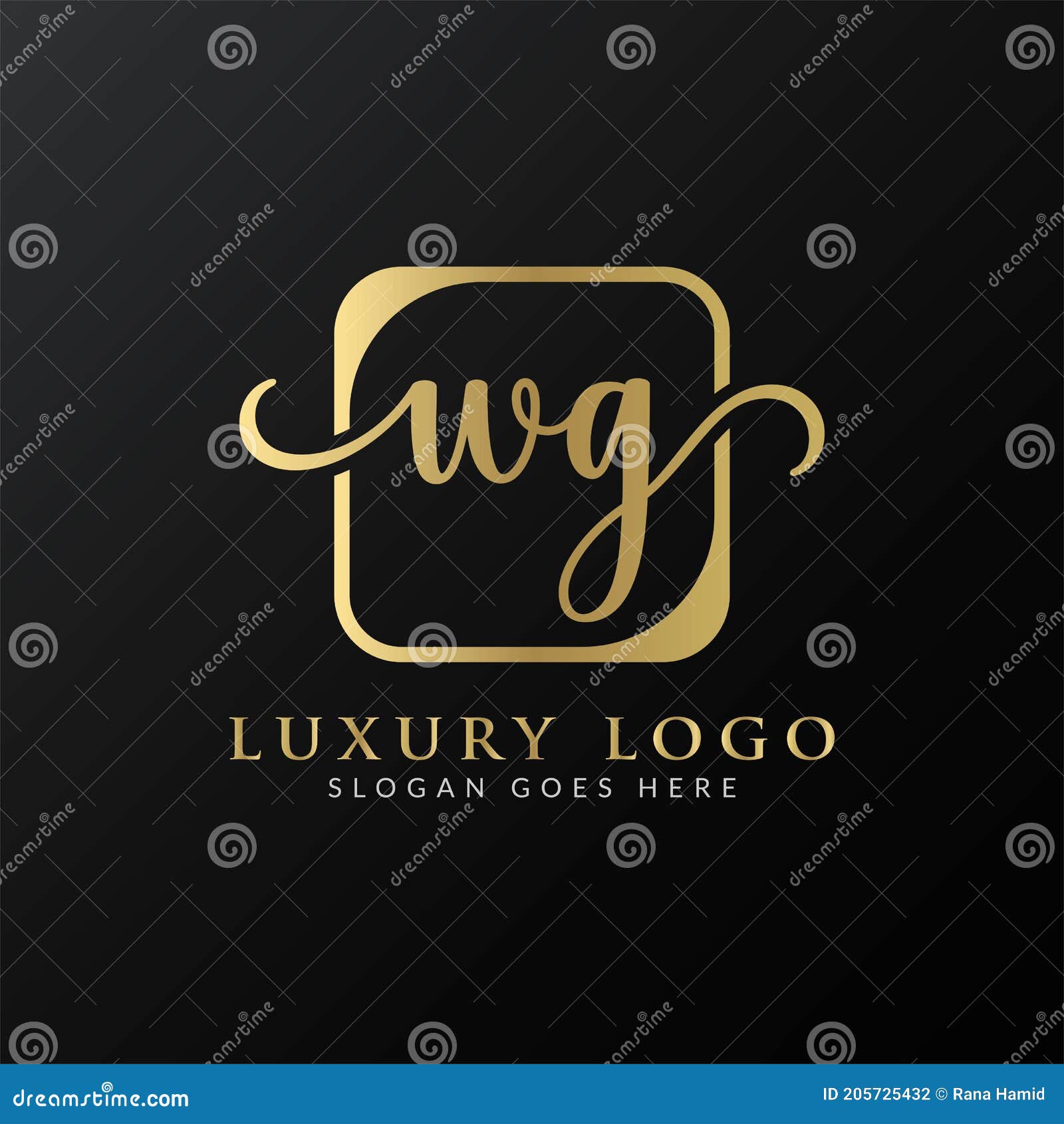 Creative Letter WG Logo Design Vector Template. Initial Luxury Letter ...