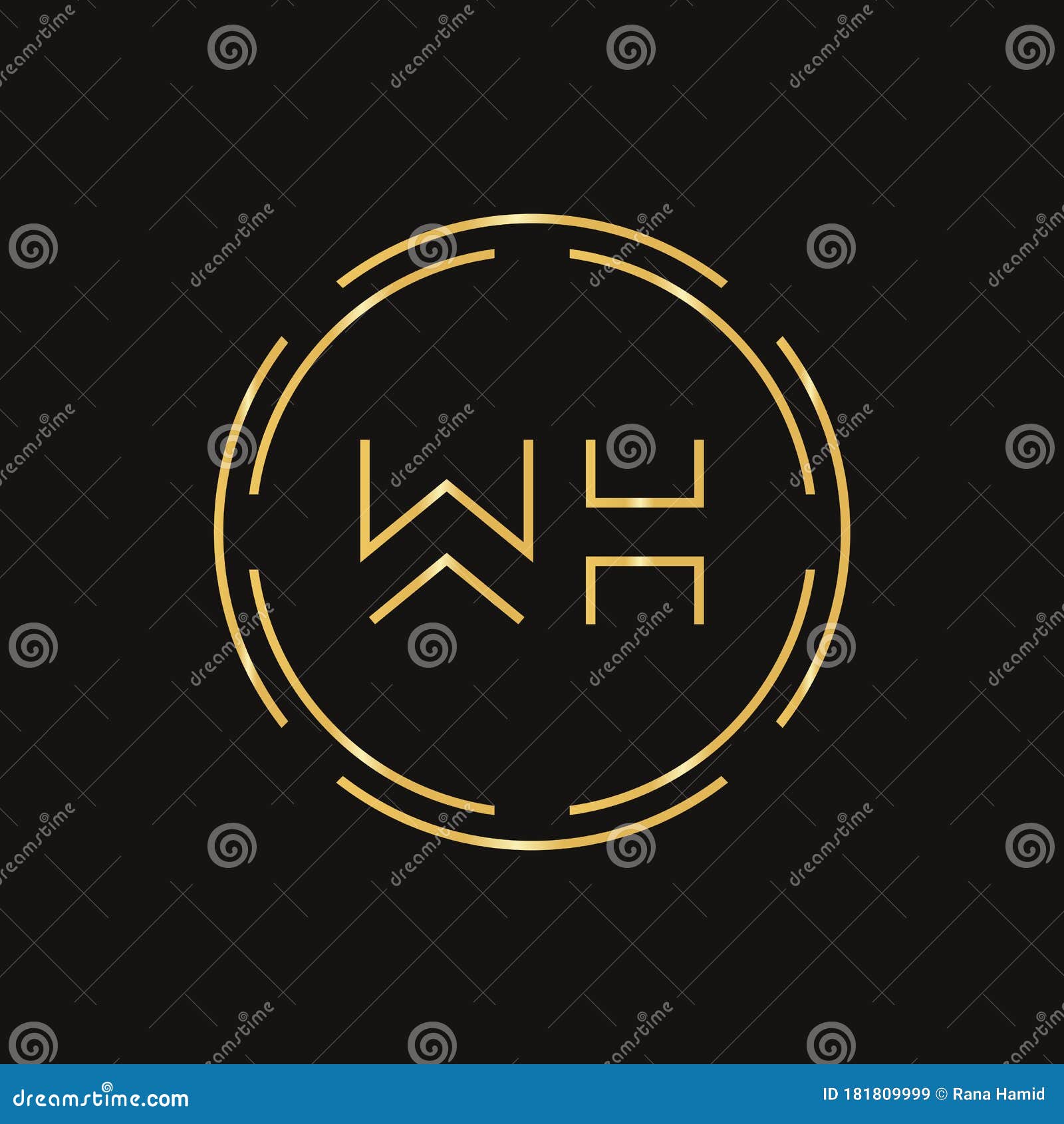 Creative Letter WH Logo Creative Typography Vector Template. Abstract ...