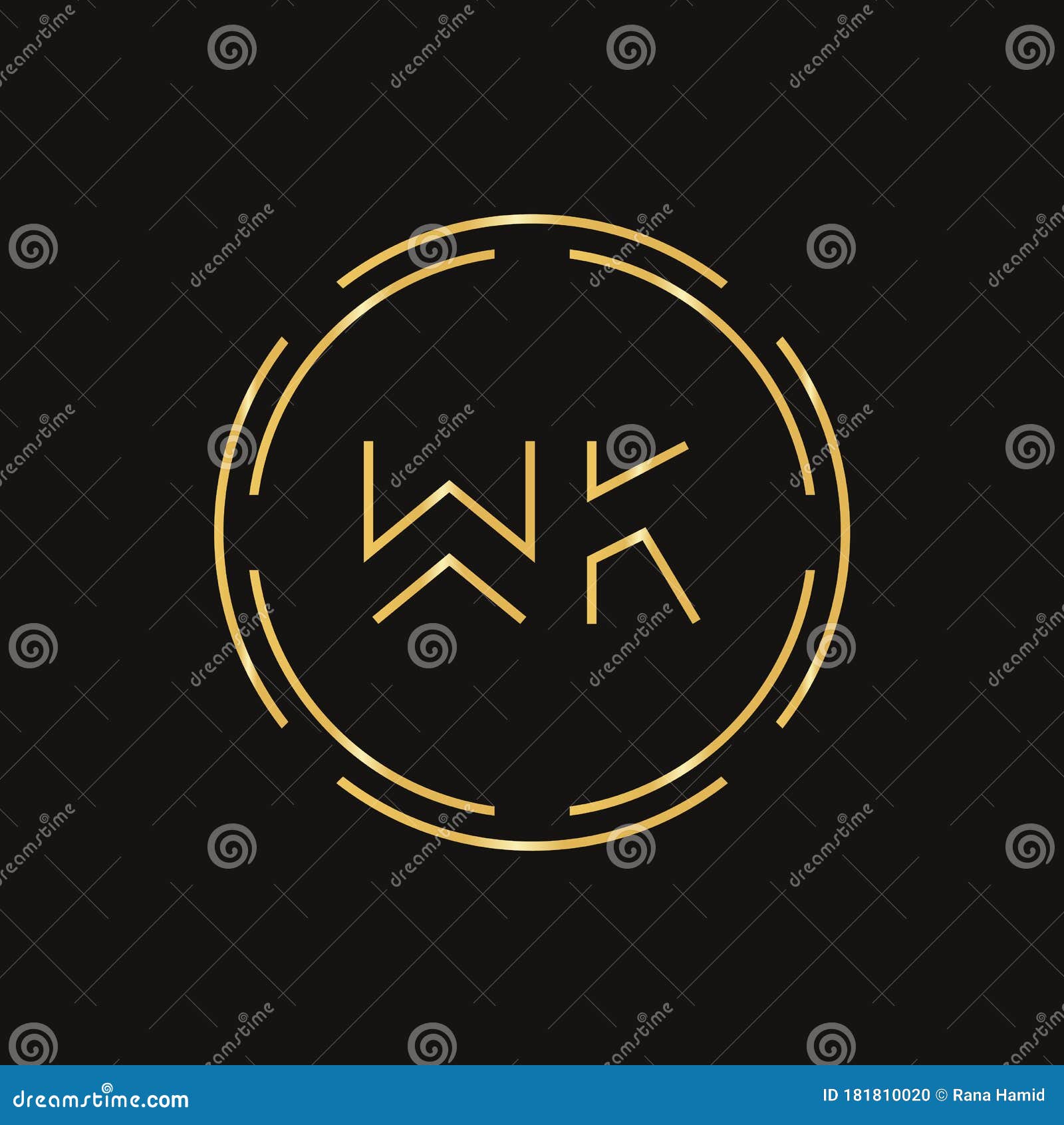 Creative Letter WK Logo Creative Typography Vector Template. Abstract ...
