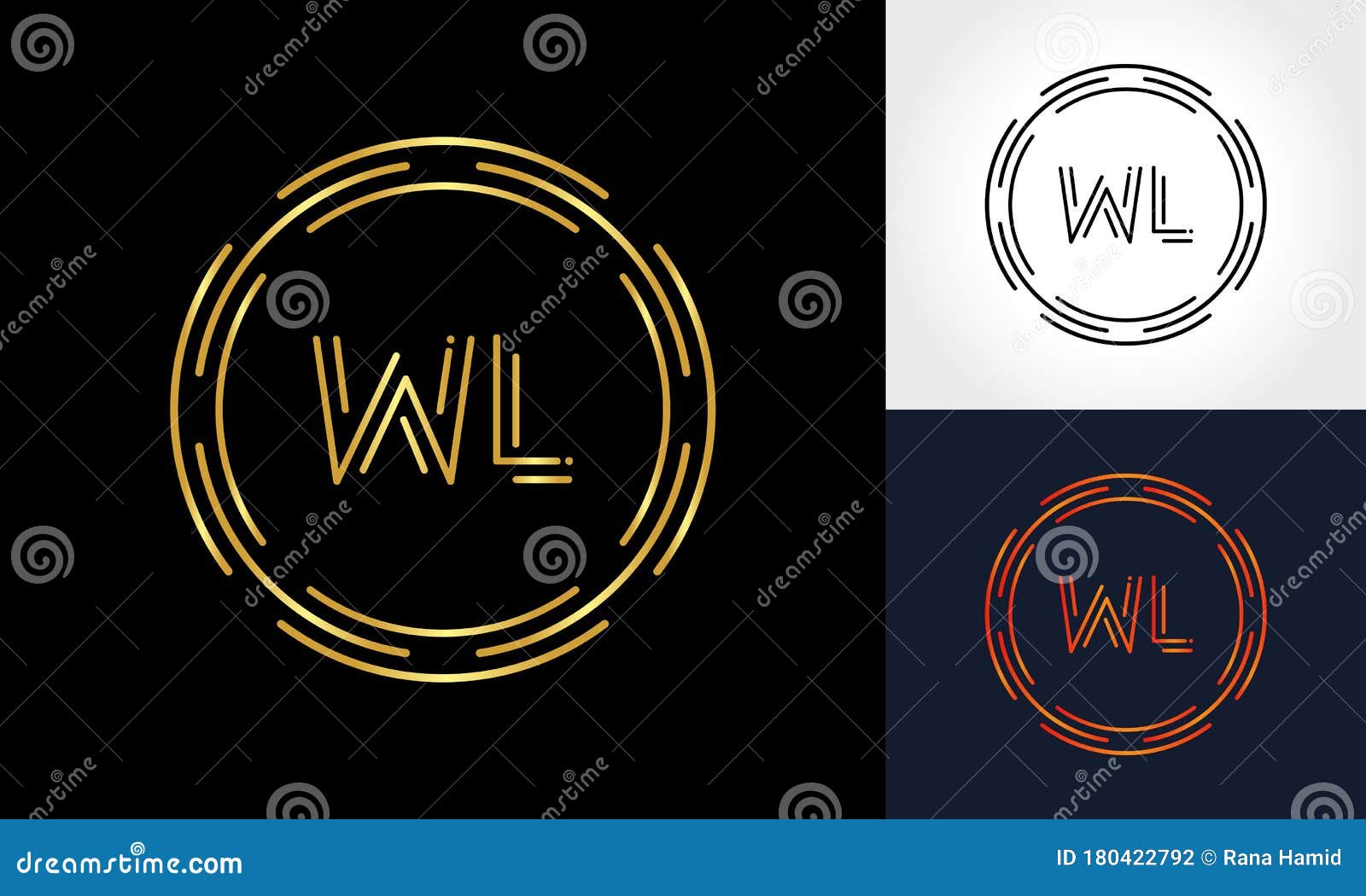 Creative Letter WL Logo Creative Typography Vector Template. Abstract ...